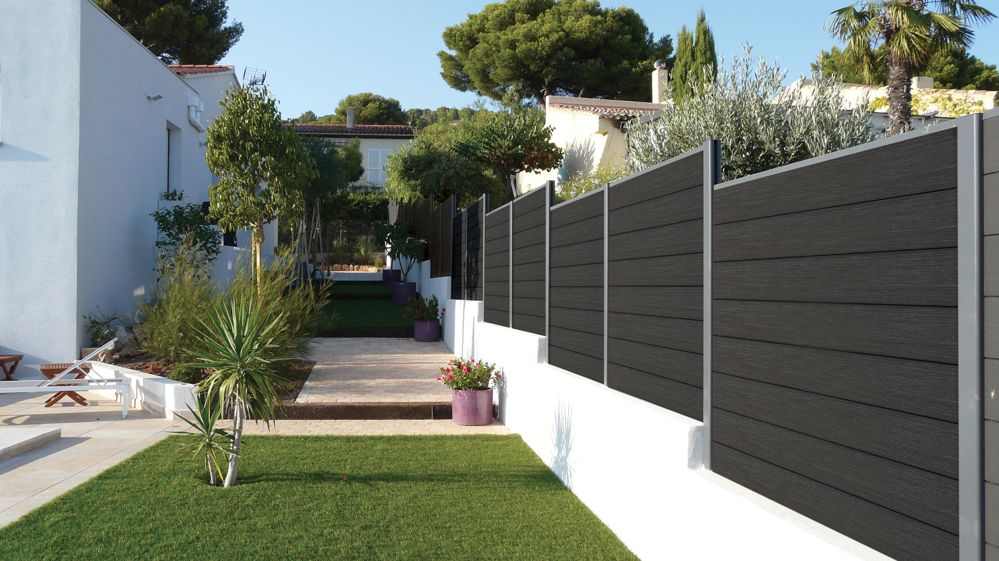 Kit clôture lame coex XYLTECH H.1.80M x L.1.48M marron | Leroy Merlin