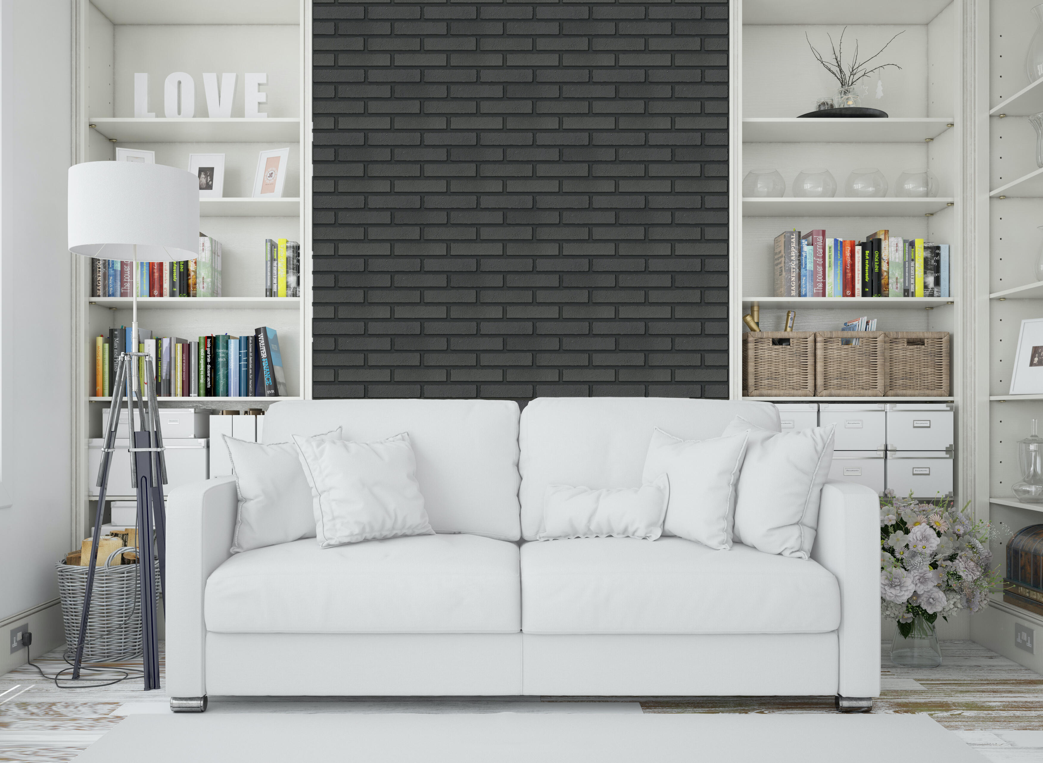 Plaquette de parement polystyrène effet brique Ultraflex intérieur ...