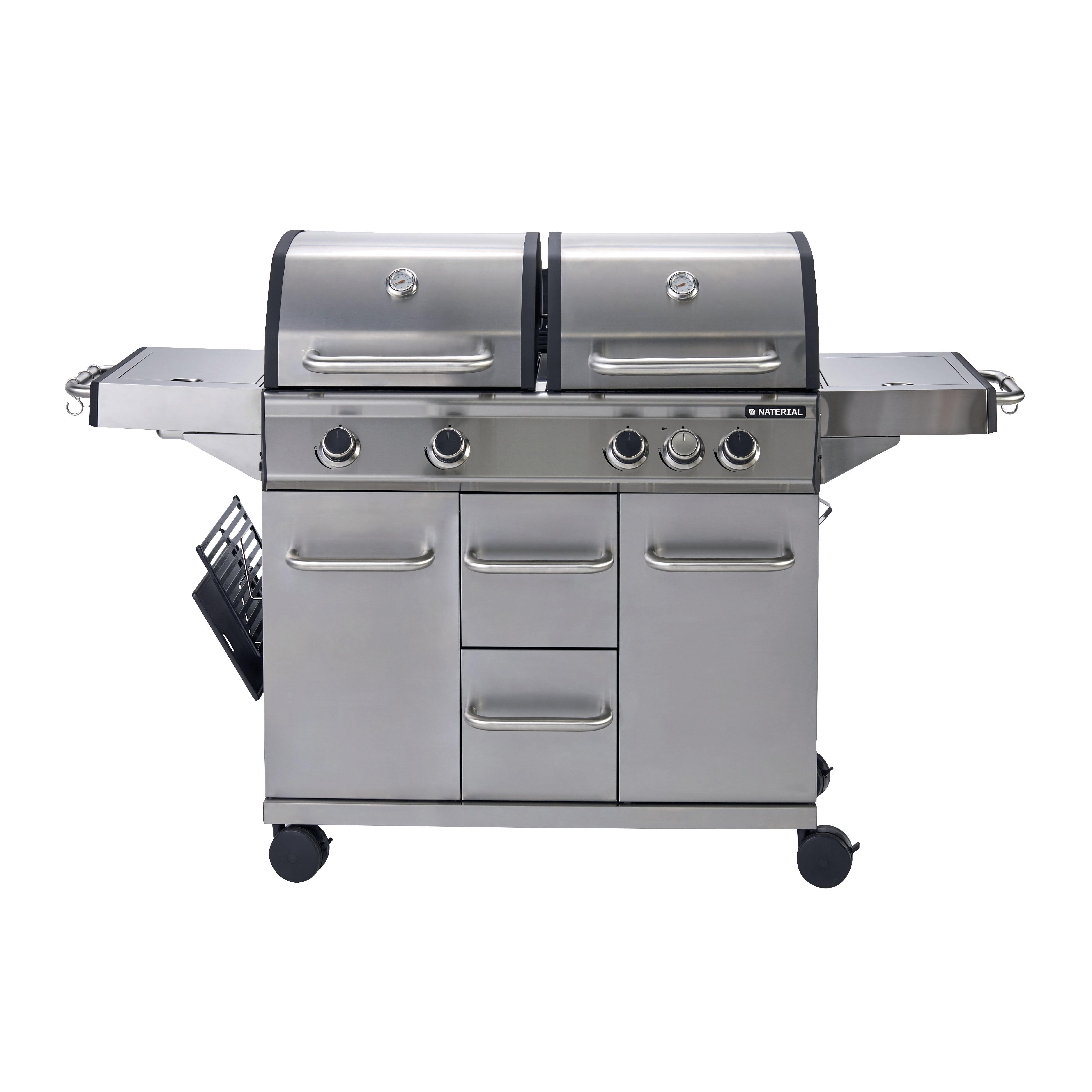 Barbecue a gas NATERIAL Hudson 4 bruciatori con fornello laterale extra ...