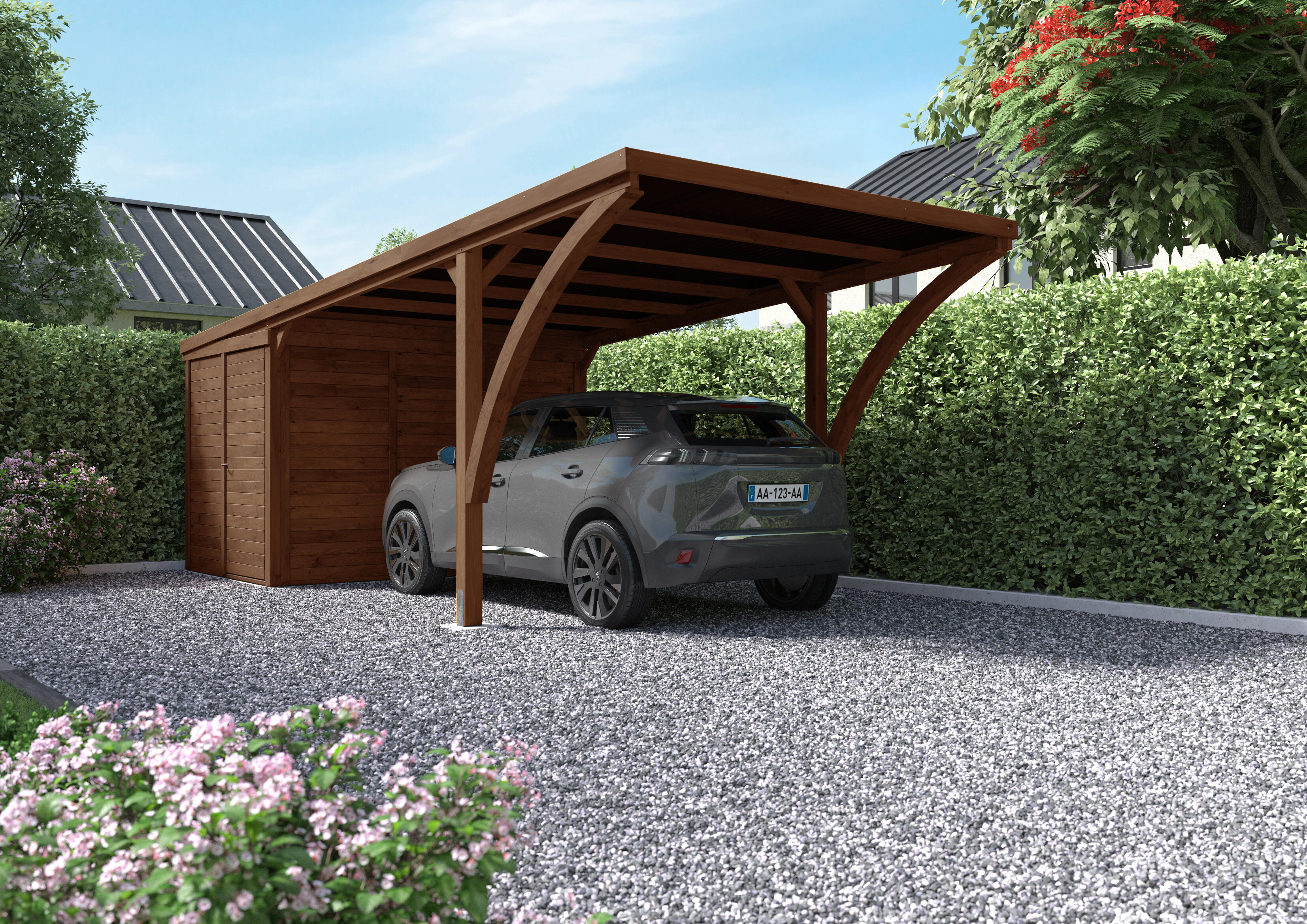Carport bois 1 voiture, 14.4 m² | Leroy Merlin