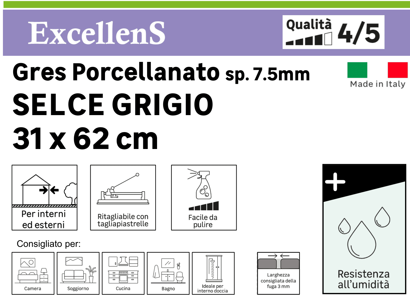 Rivestimento decorativo in gres porcellanato Selce grigio da interno / esterno 1.35 m² | Leroy ...