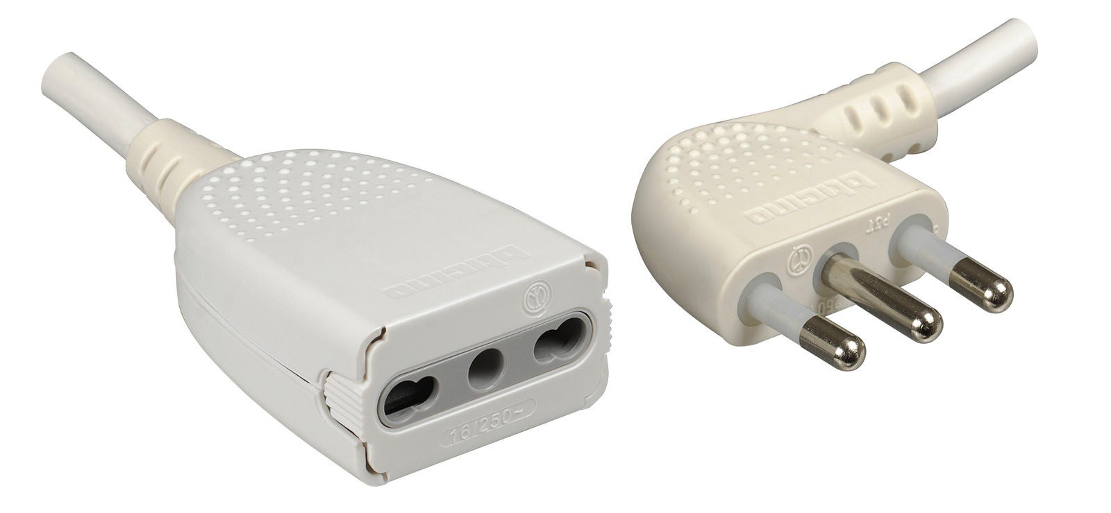 Prolunga elettrica 5m bianco H05VV-F, 3G1 mm² spina 2P+T 16A presa 2P+T ...