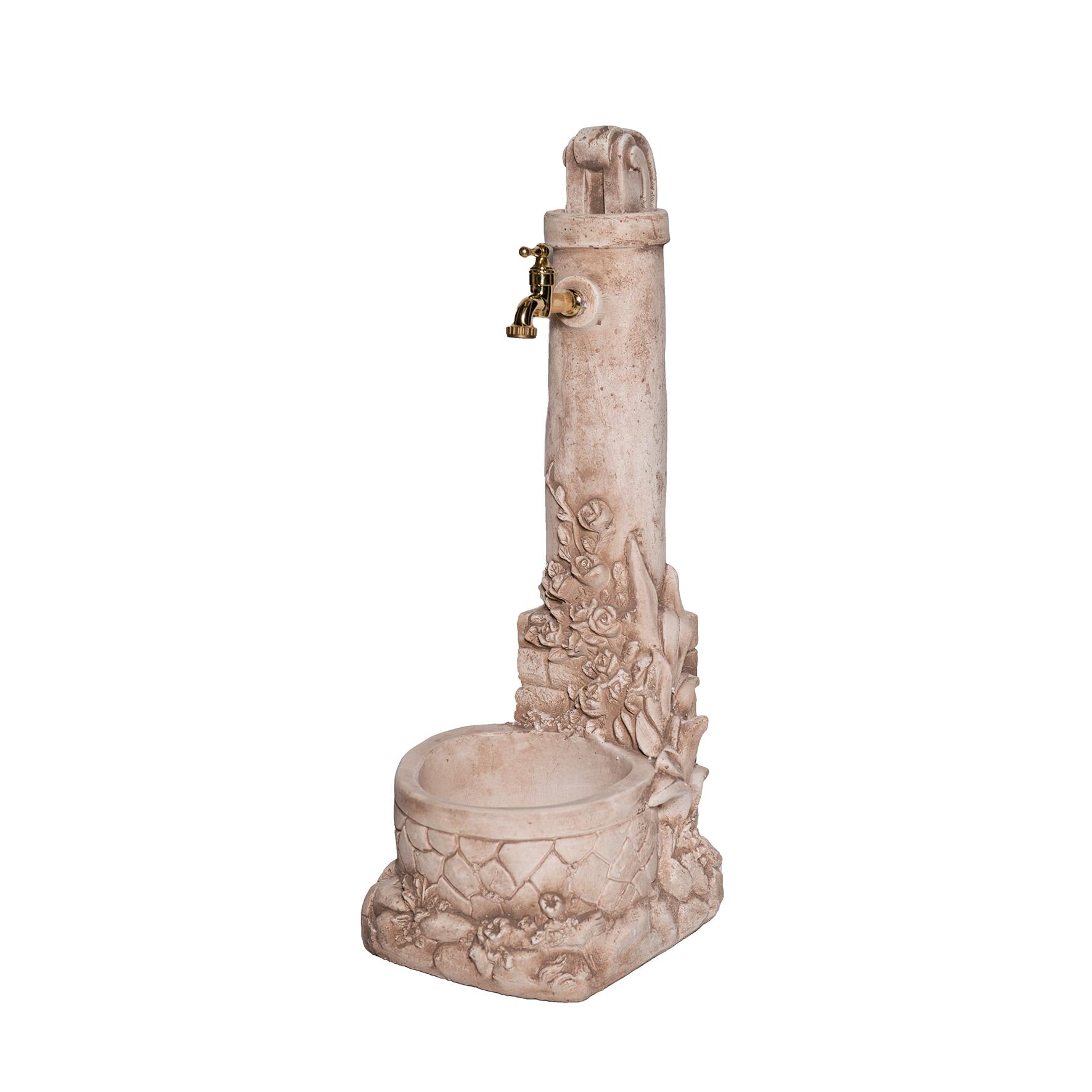 Fontana a colonna Casale in calcestruzzo tufo H 83 x L 29 x P 35 cm ...