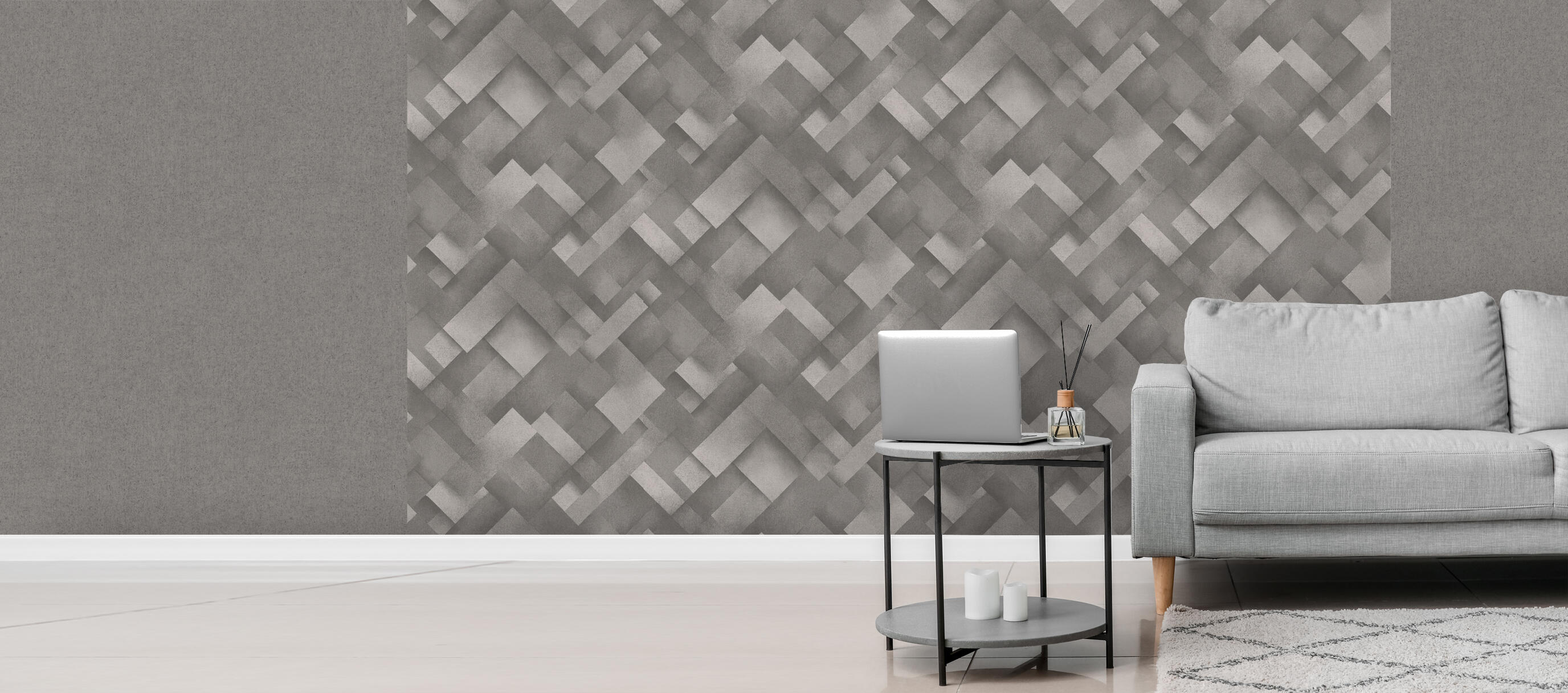 Papier peint intissé Onyx géométrique gris | Leroy Merlin