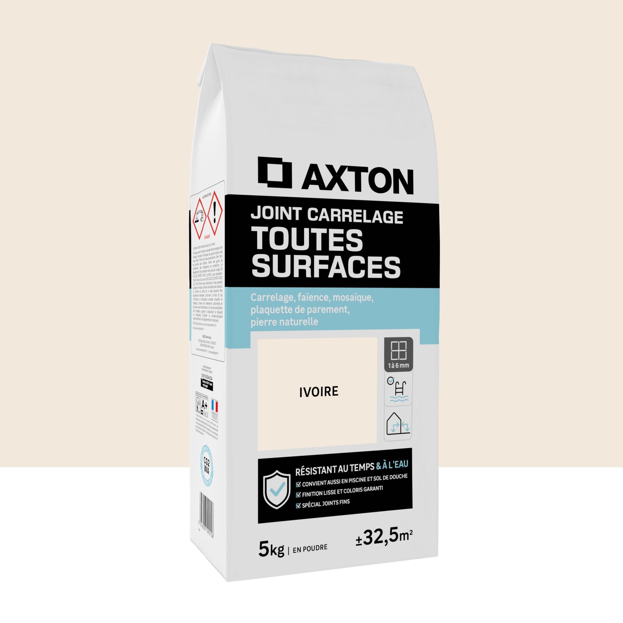Joint tous types de carrelage et mosaïque AXTON ivoire 5kg | Leroy Merlin