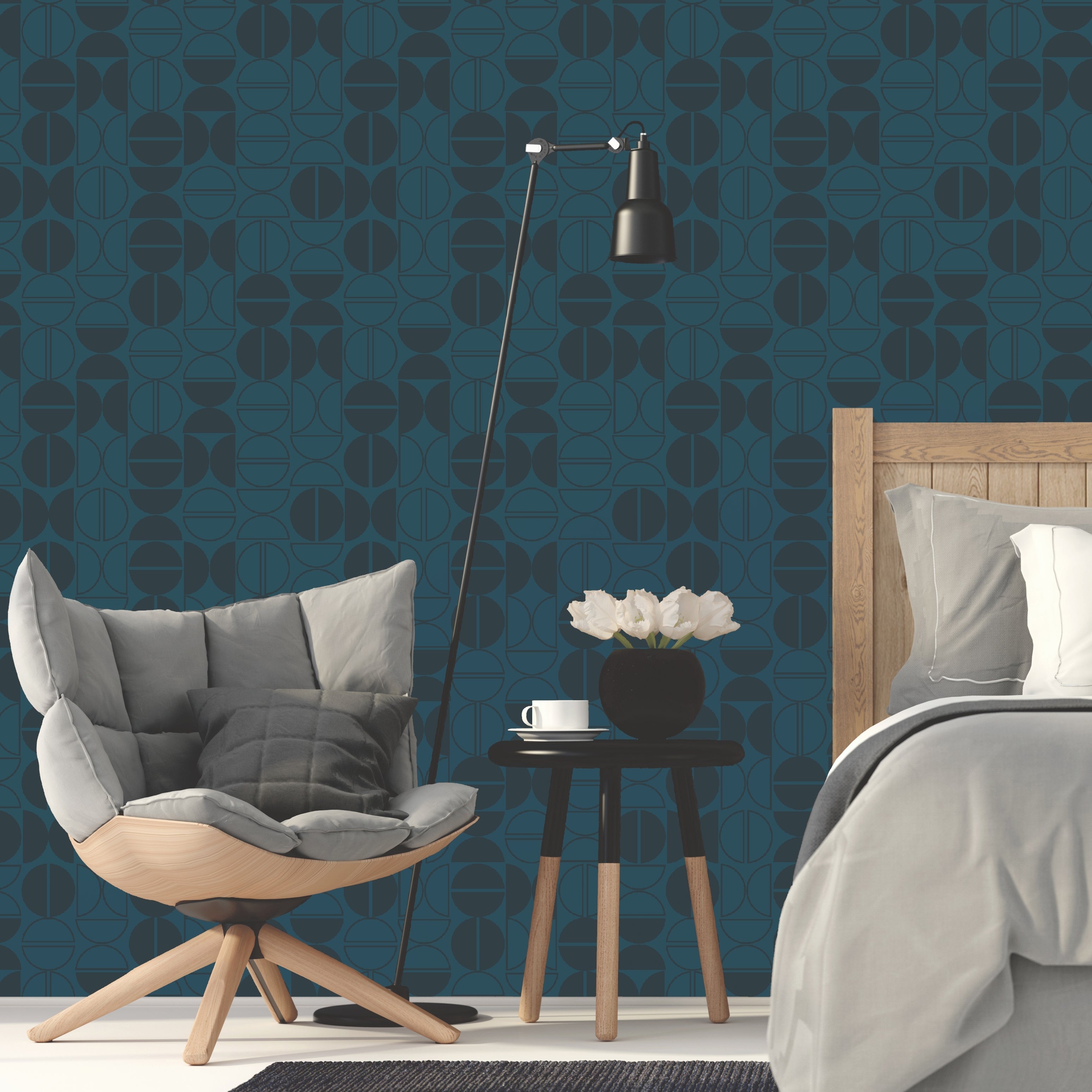 Papier peint intissé Essentiels pastille bleu | Leroy Merlin