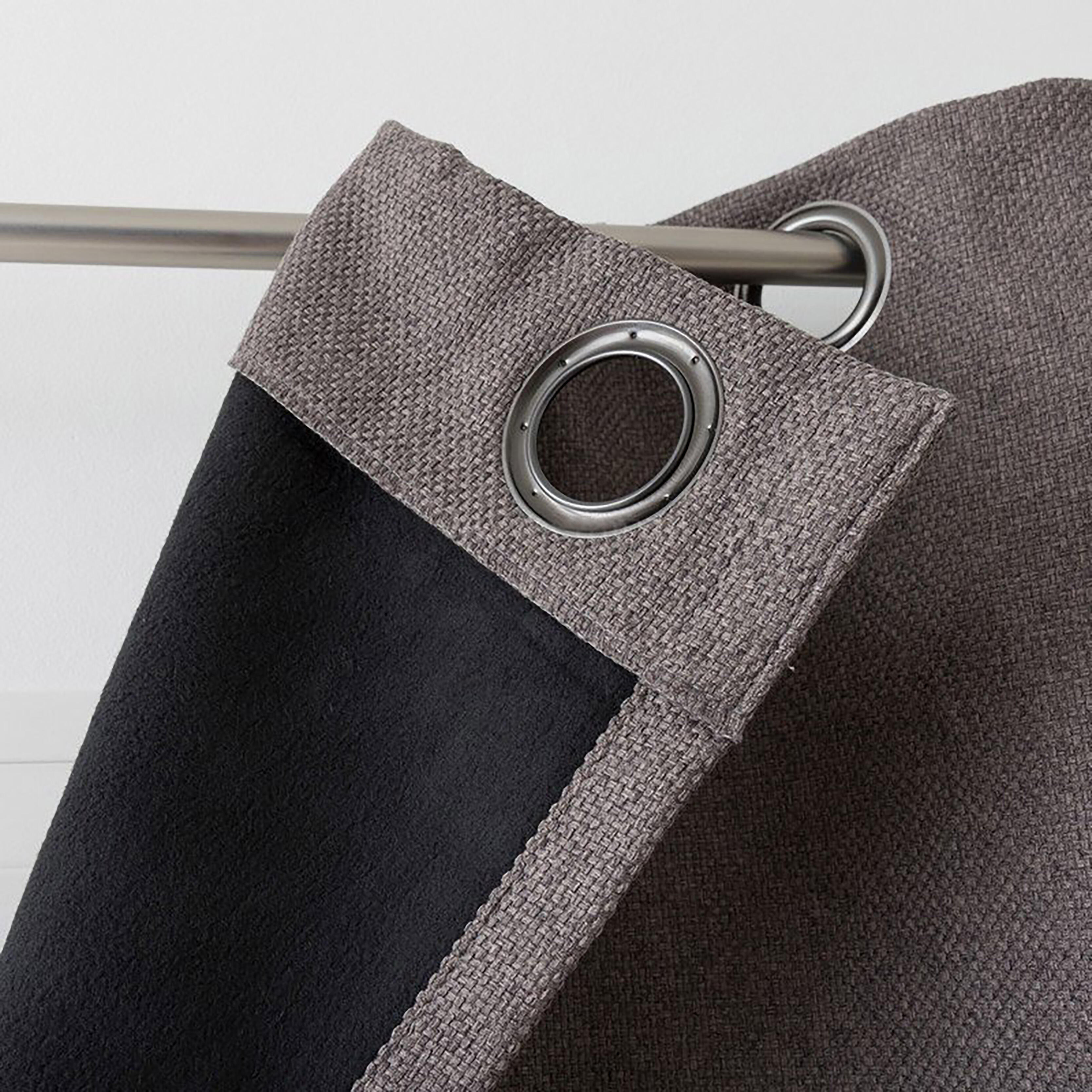 Rideau occultant thermique, Boréal, gris H.260 x l.140 cm | Leroy Merlin