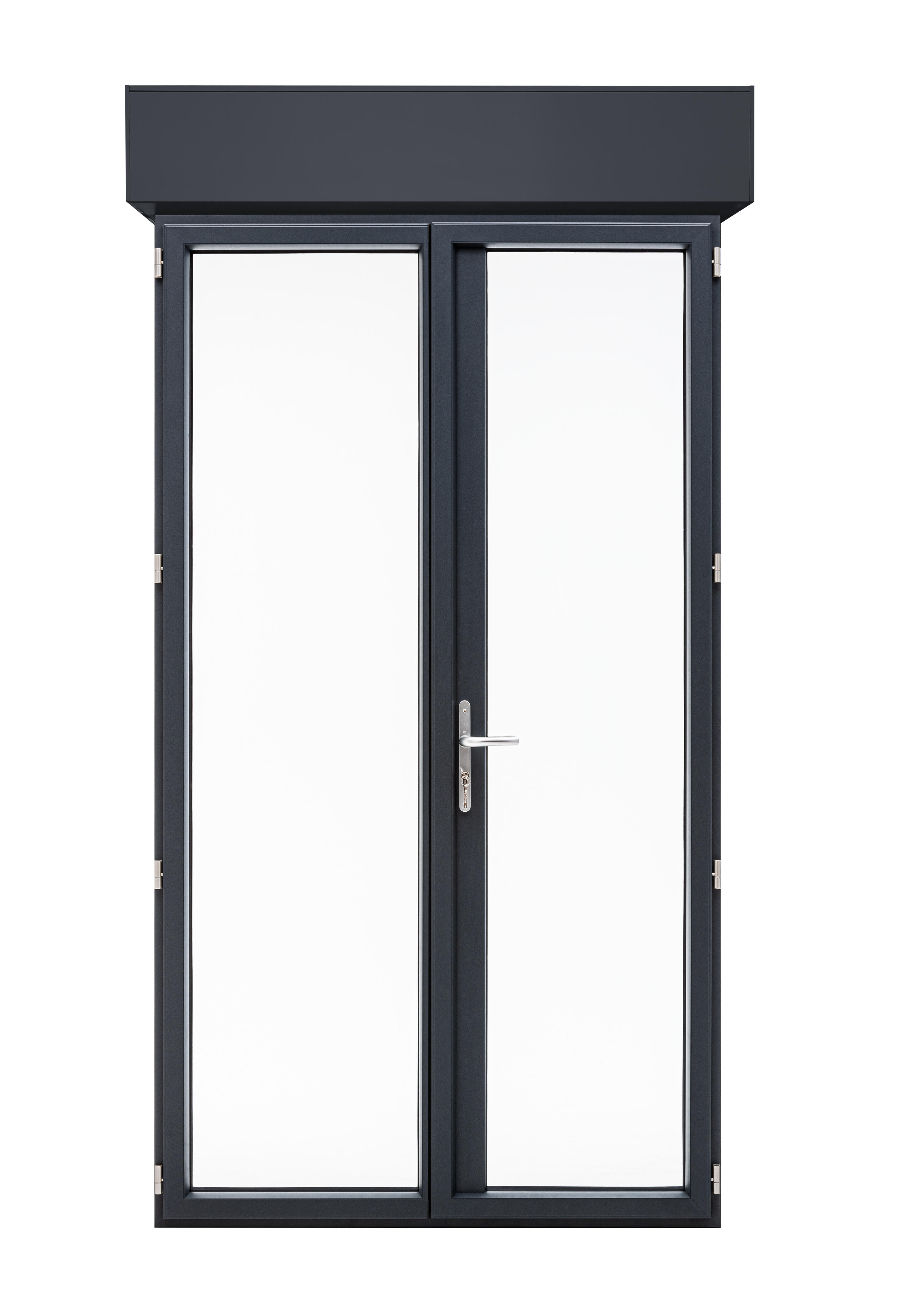 Porte fenêtre/vol.roulant alu Essentiel H.215xl.140cm 2 vt gris ...