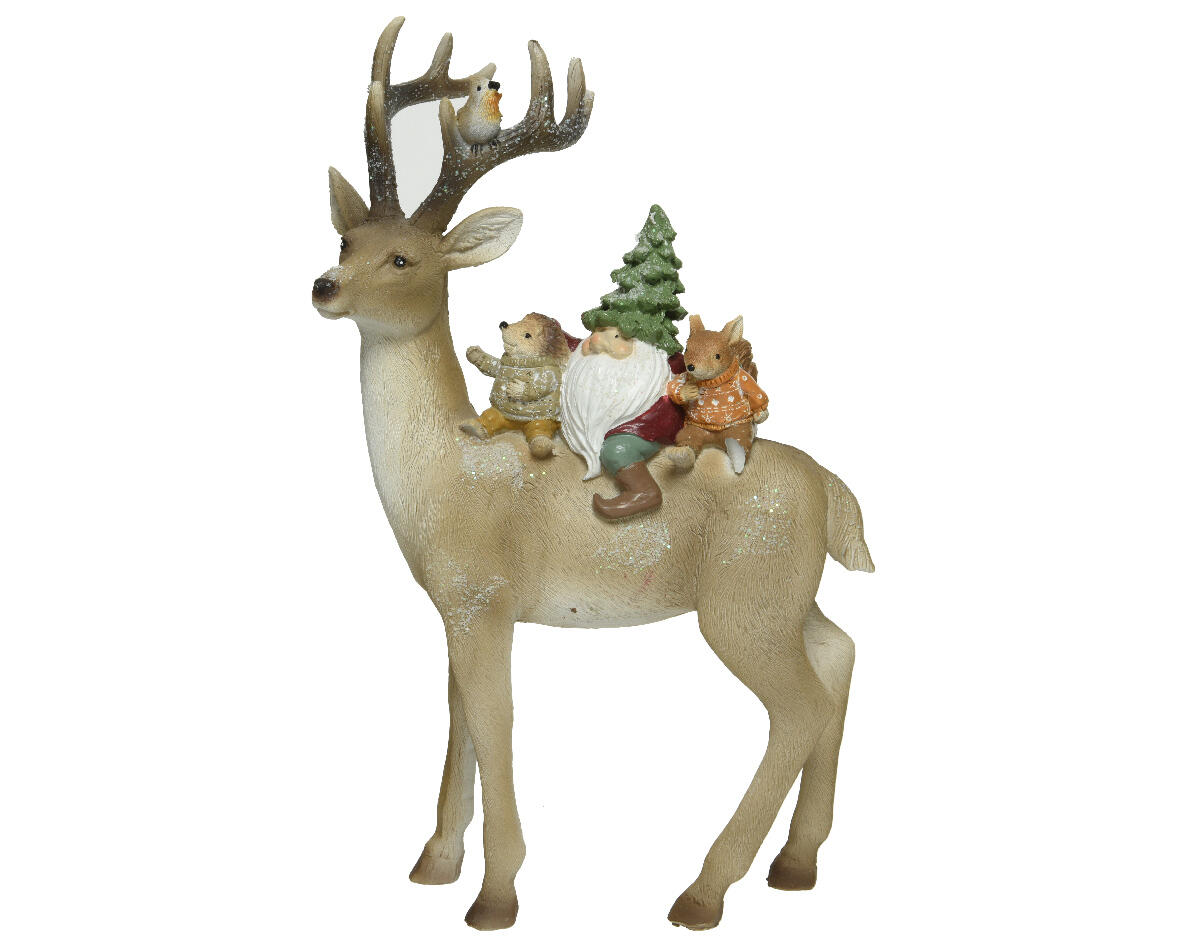 Renne polyrésine paillettes h25.5cm | Leroy Merlin