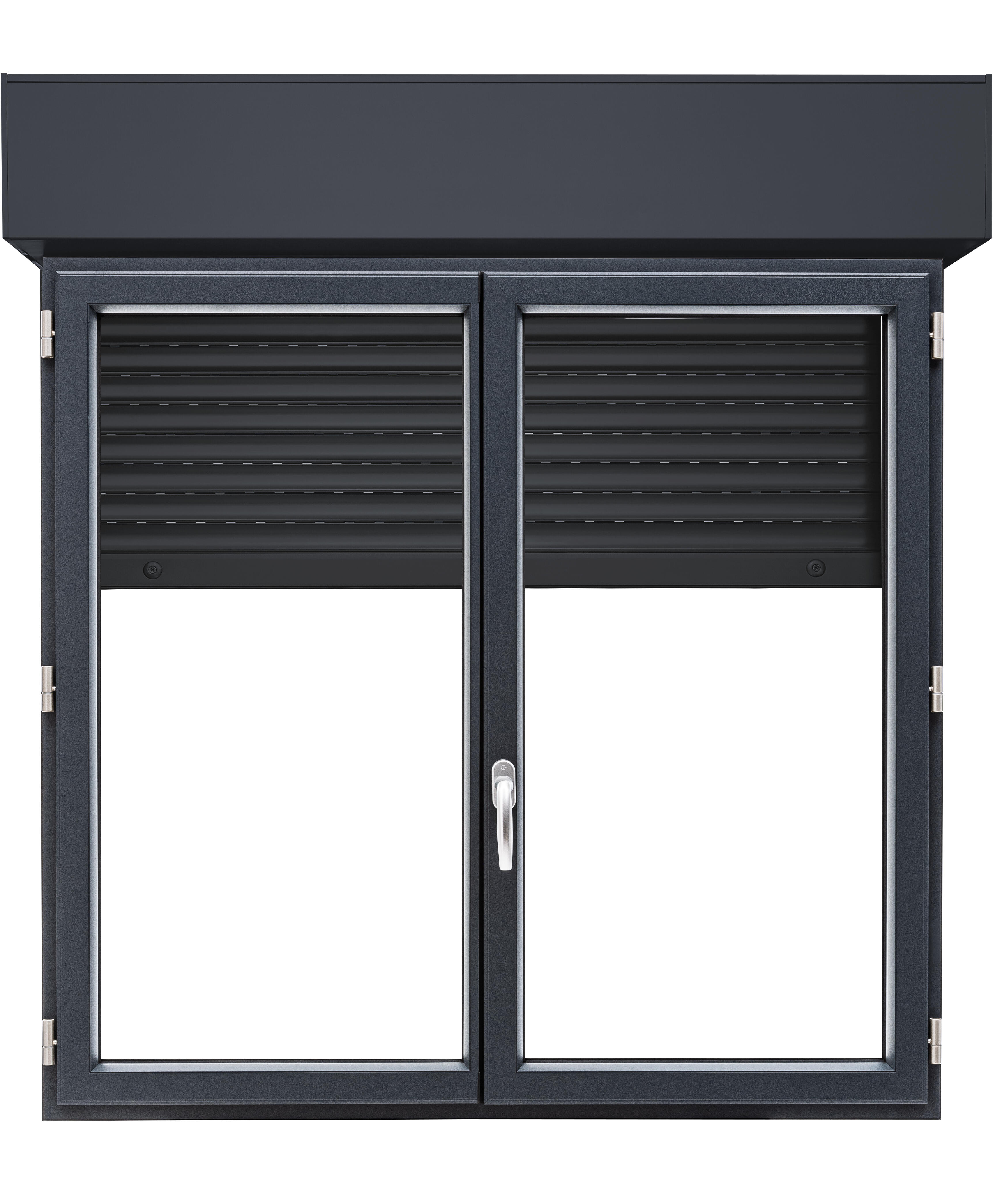Fenêtre avec volet roulant alu Essentiel H.115xl.120cm gris ant. 2 ...
