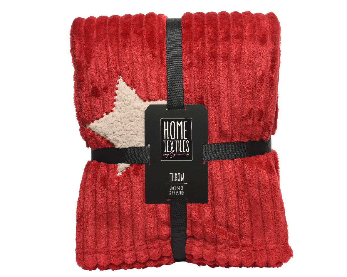 Plaid rouge l.90 x L.150 cm | Leroy Merlin