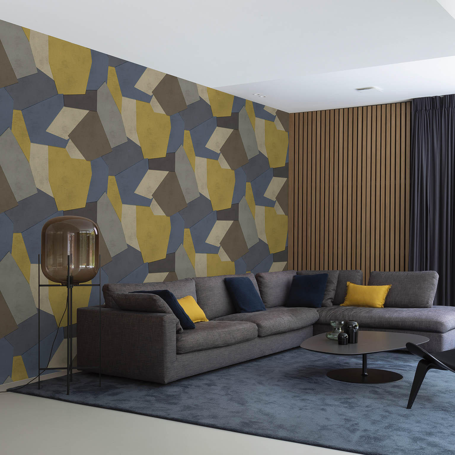 Papier peint panoramique AFFINITY géométrique gris l.200 x H.280 cm ...