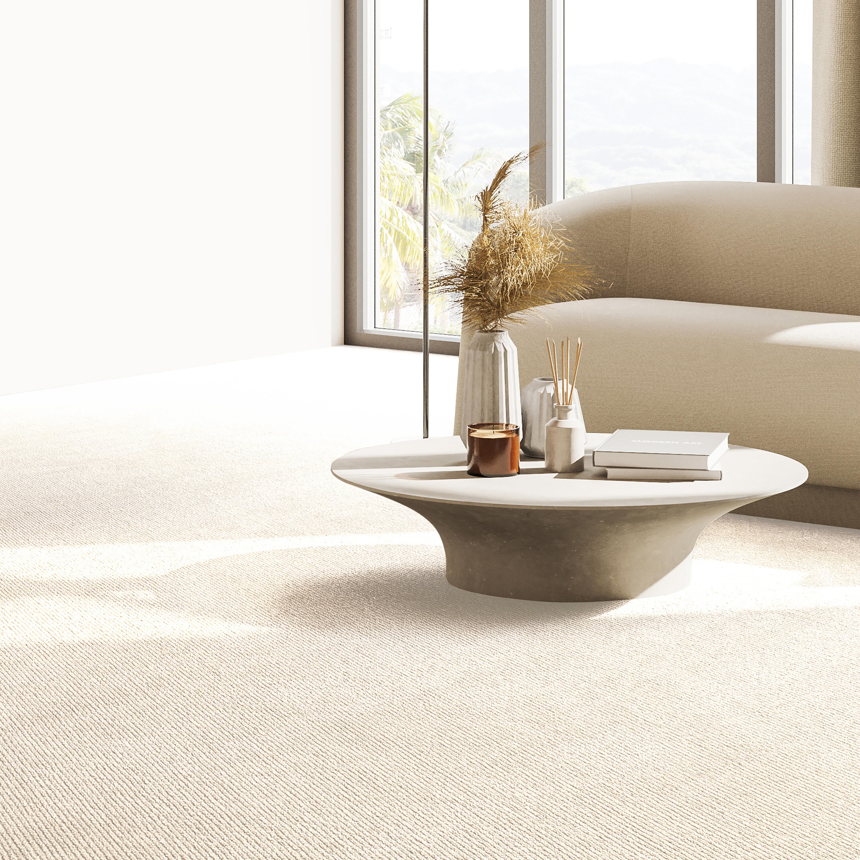 Moquette velours ivoire, Marilyn, rouleau l.4 m | Leroy Merlin