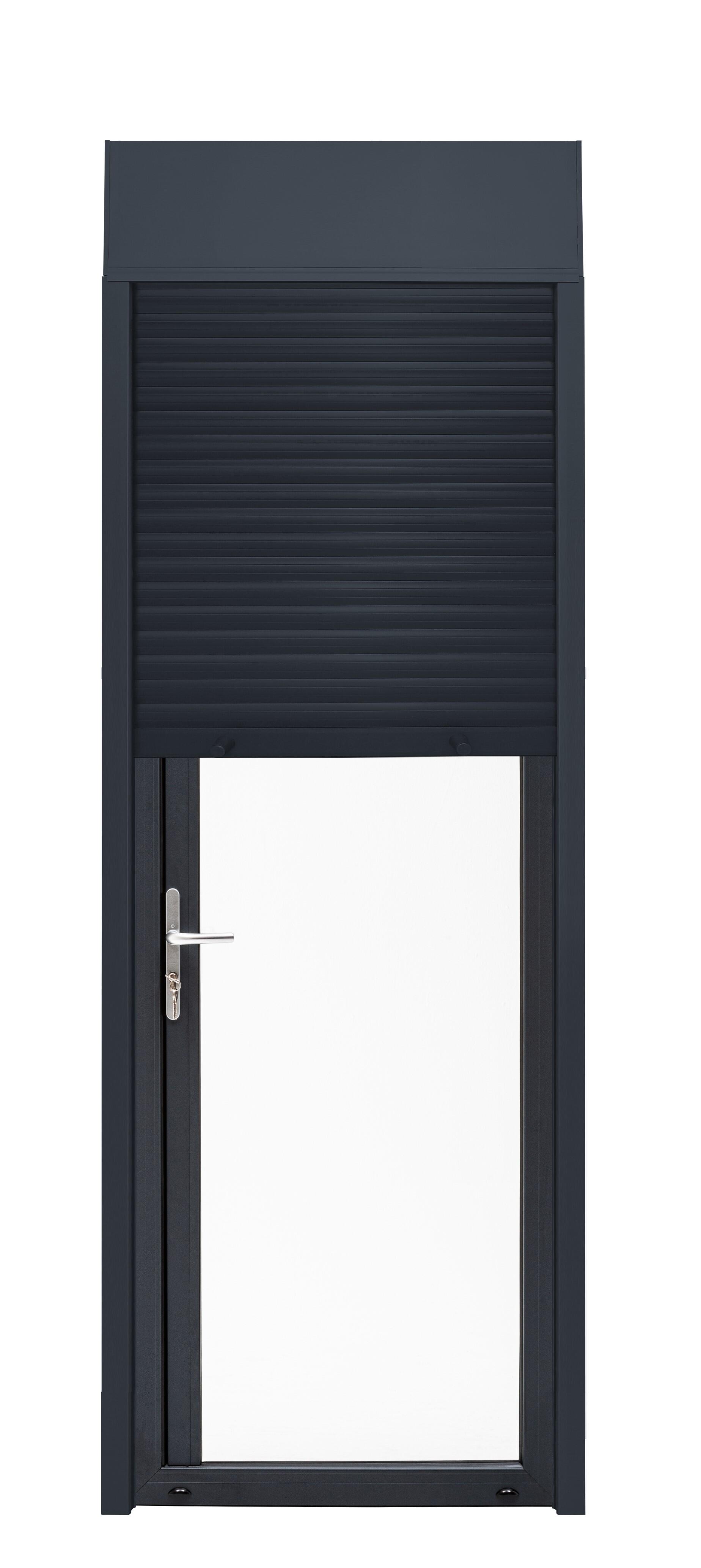 Porte fenêtre/volet roul.alu Essentiel H.205xl.80cm 1vt tirant G gris ...