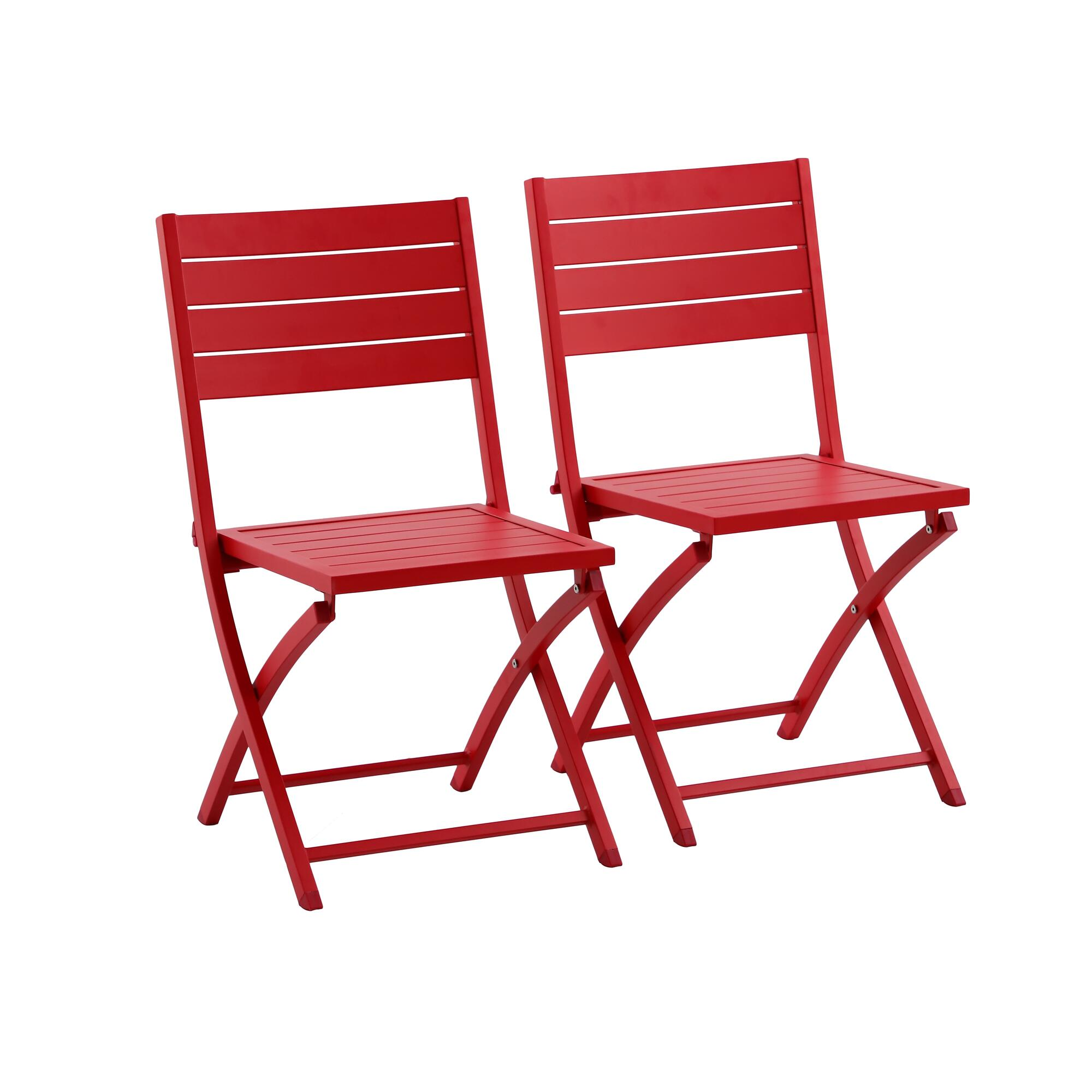 Lot de 2 chaises de jardin NATERIAL Xara en aluminium rouge | Leroy Merlin