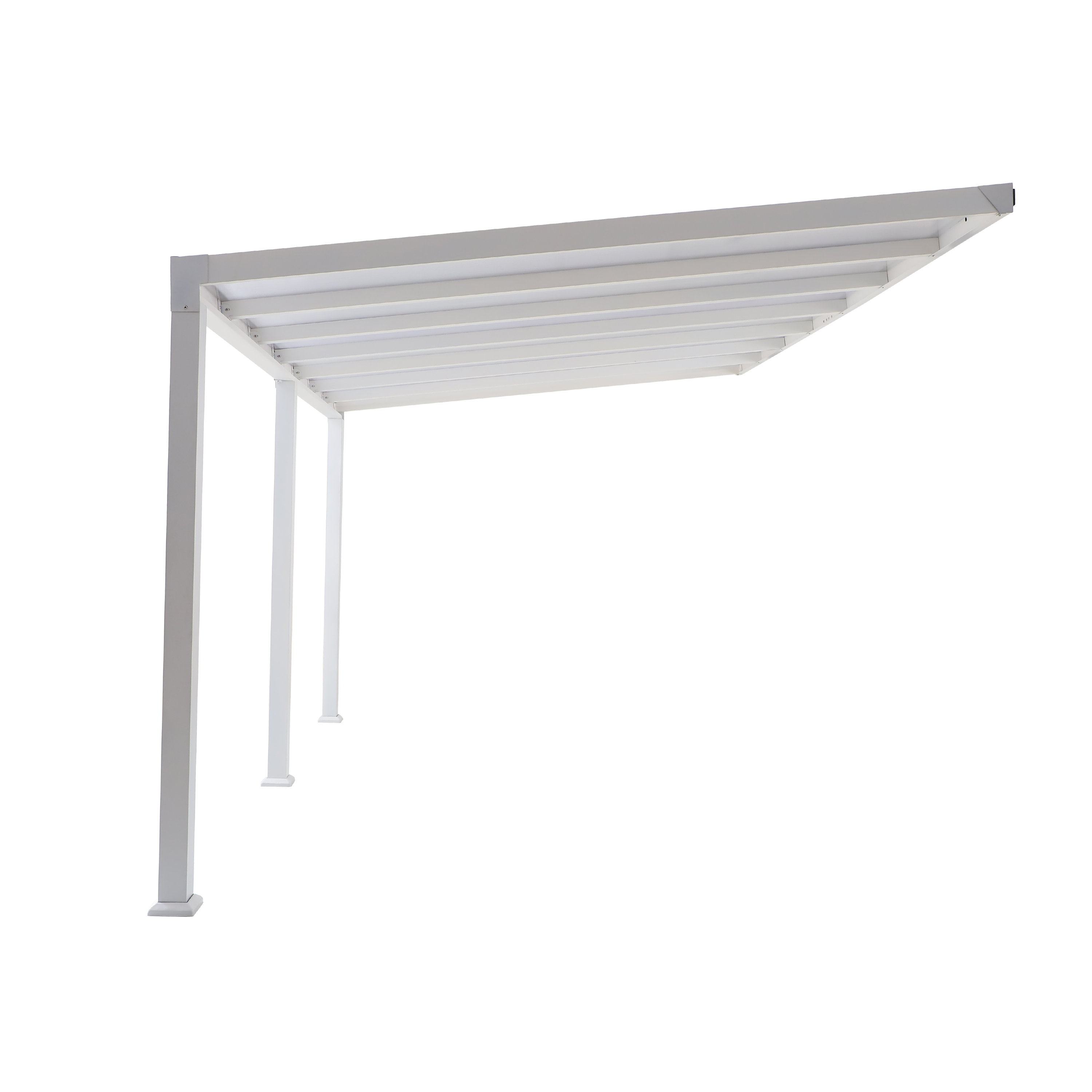 Pérgola de pared de aluminio NATERIAL Borea blanca de 419x300 cm ...