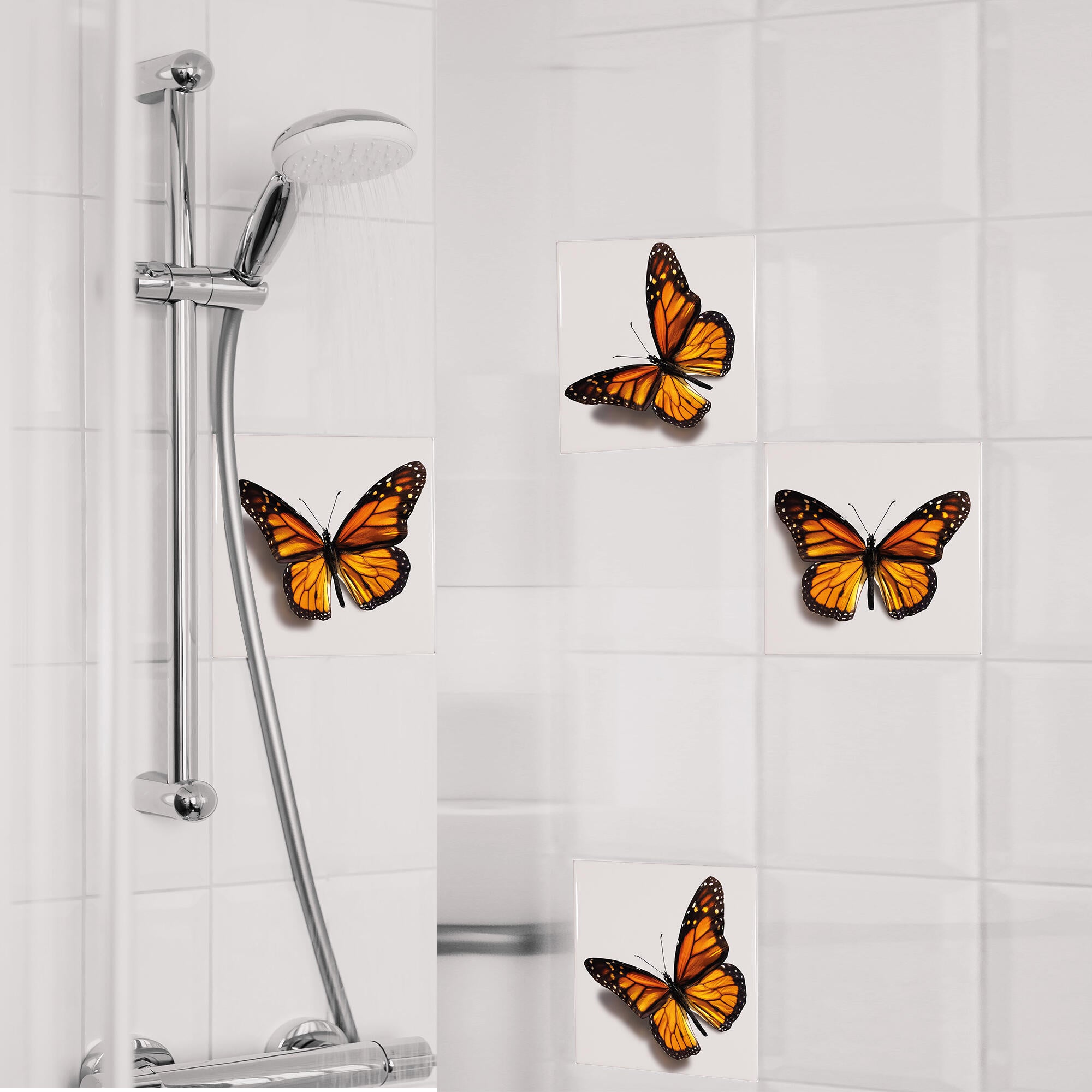 Lot de 4 Stickers adhésifs Papillon coban, marron, 15 cm x 15 cm ...