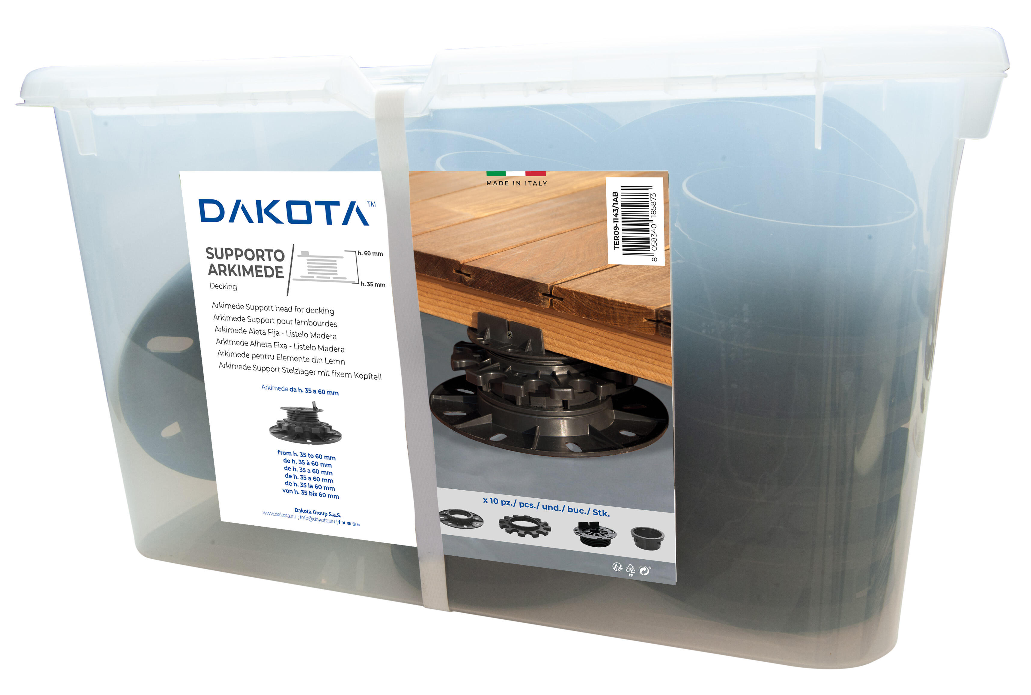 Supporto per pavimento Arkimede Dexing Box,, confezione da 10 pezzi ...