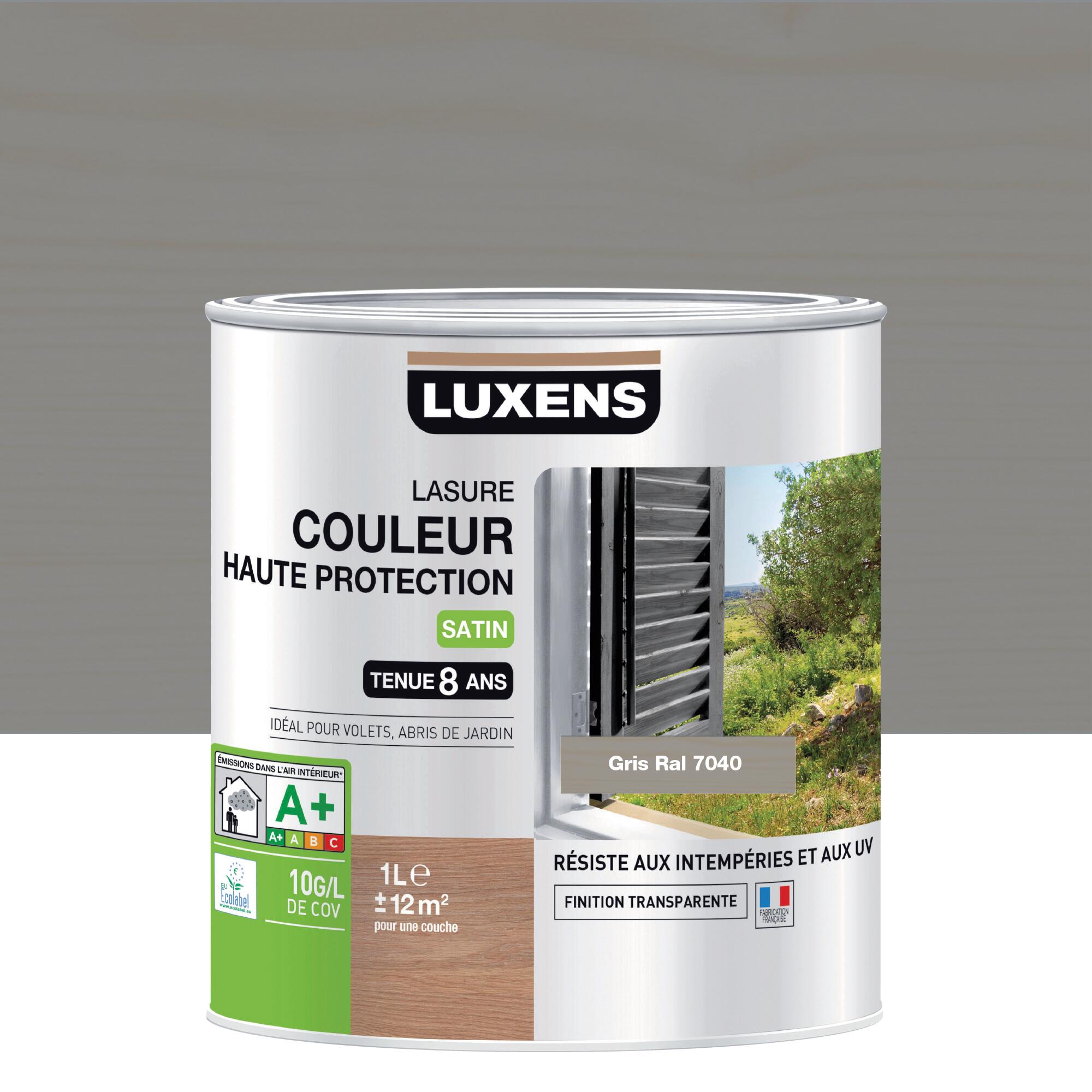 Lasure pour bois LUXENS Couleur haute protection gris satiné 1 l ...