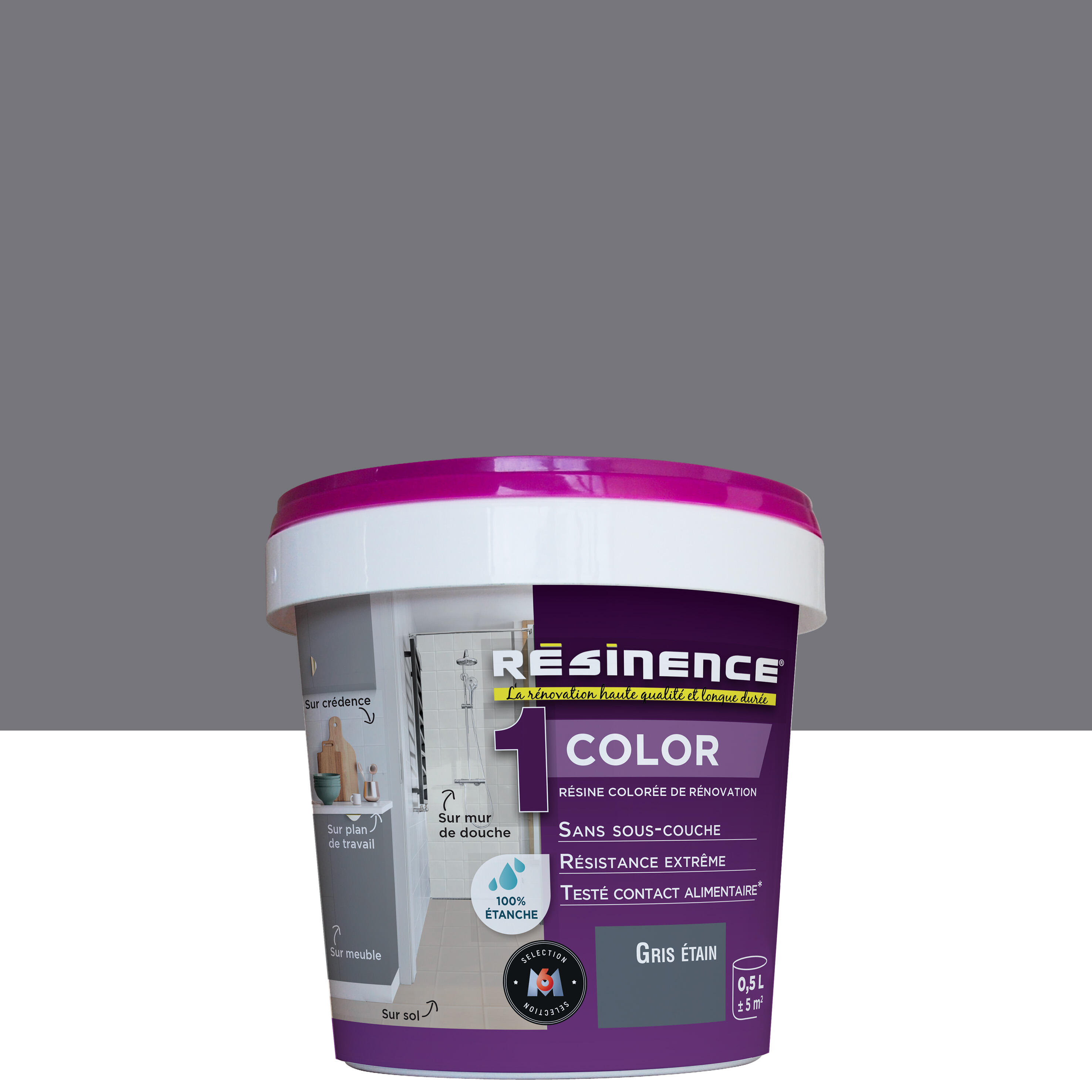 Résine colorée évier color RESINENCE, gris étain satiné, 0.5 l | Leroy ...