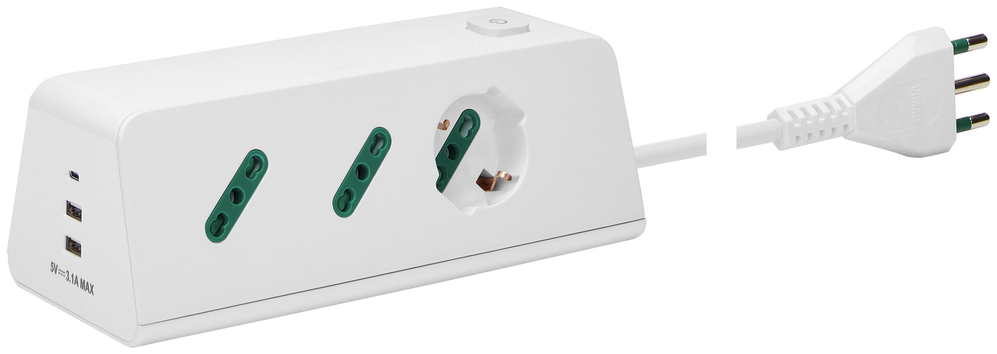 Multipresa, 1 prese universali, con cavo 2 m, VIMAR | Leroy Merlin