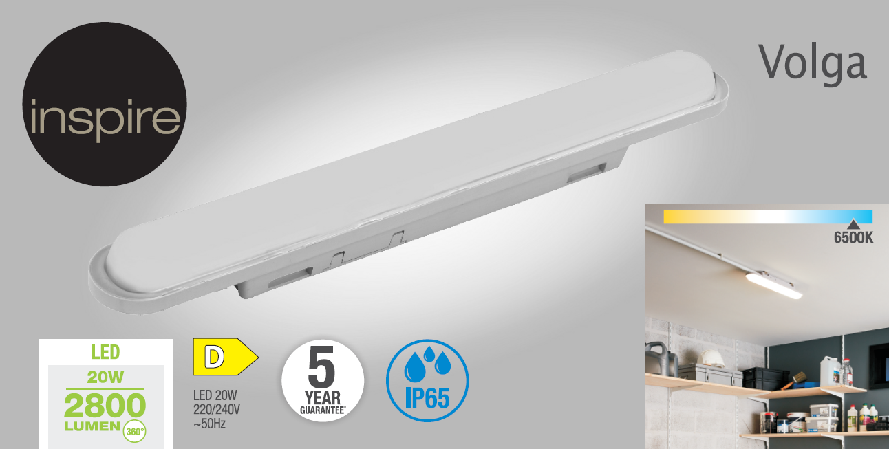 Luminaria estanca LED INSPIRE Volga 6500K | Leroy Merlin