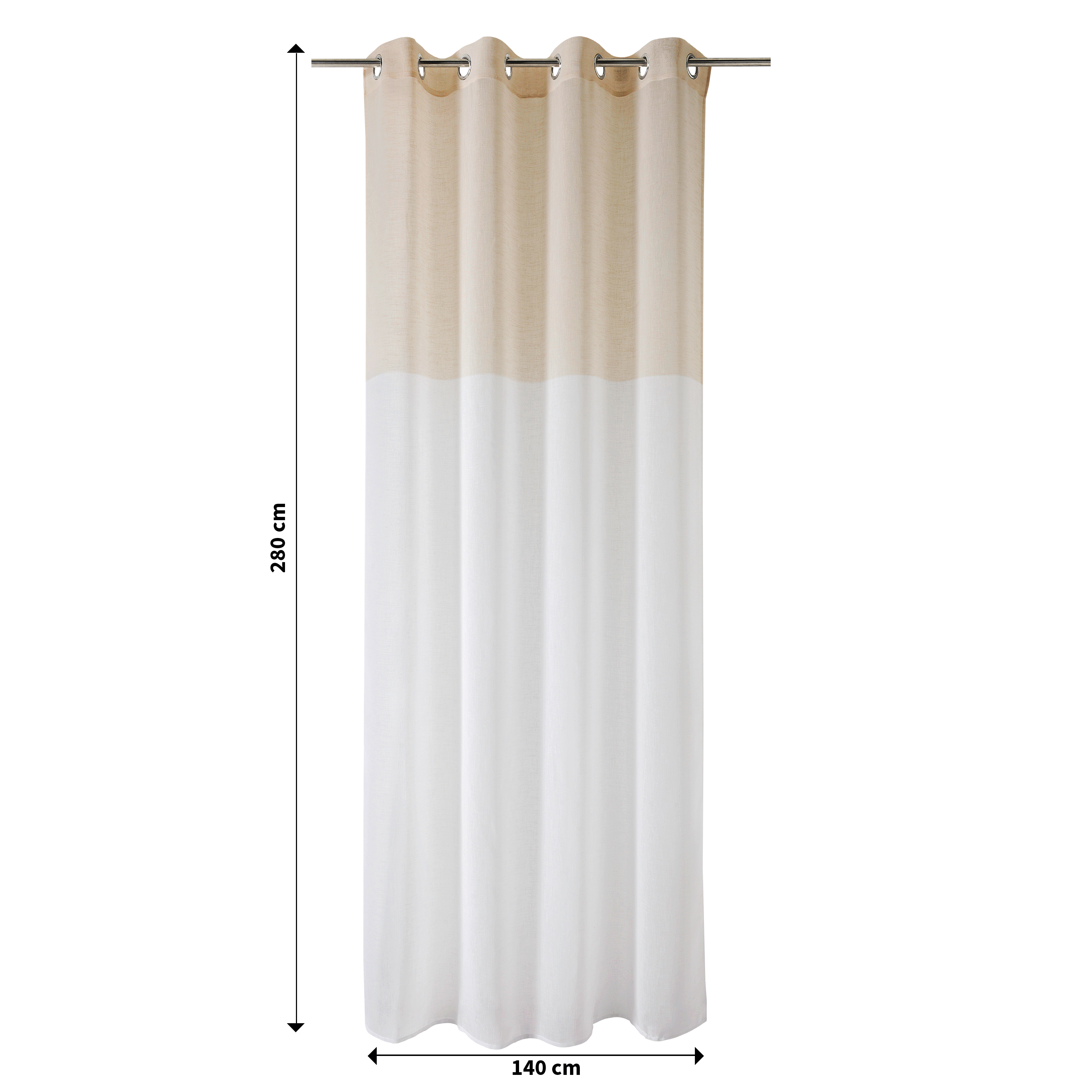 Visillo ollaos Riveka INSPIRE liso beige y blanco de 140x280cm | Leroy ...