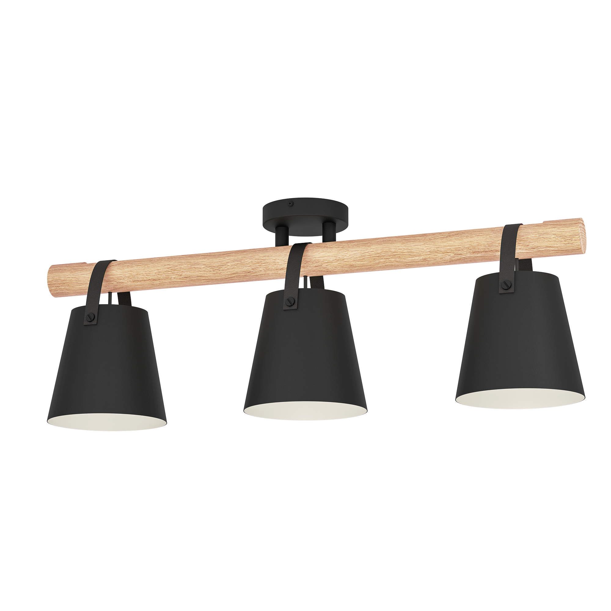 Plafonnier Noir Et Bois