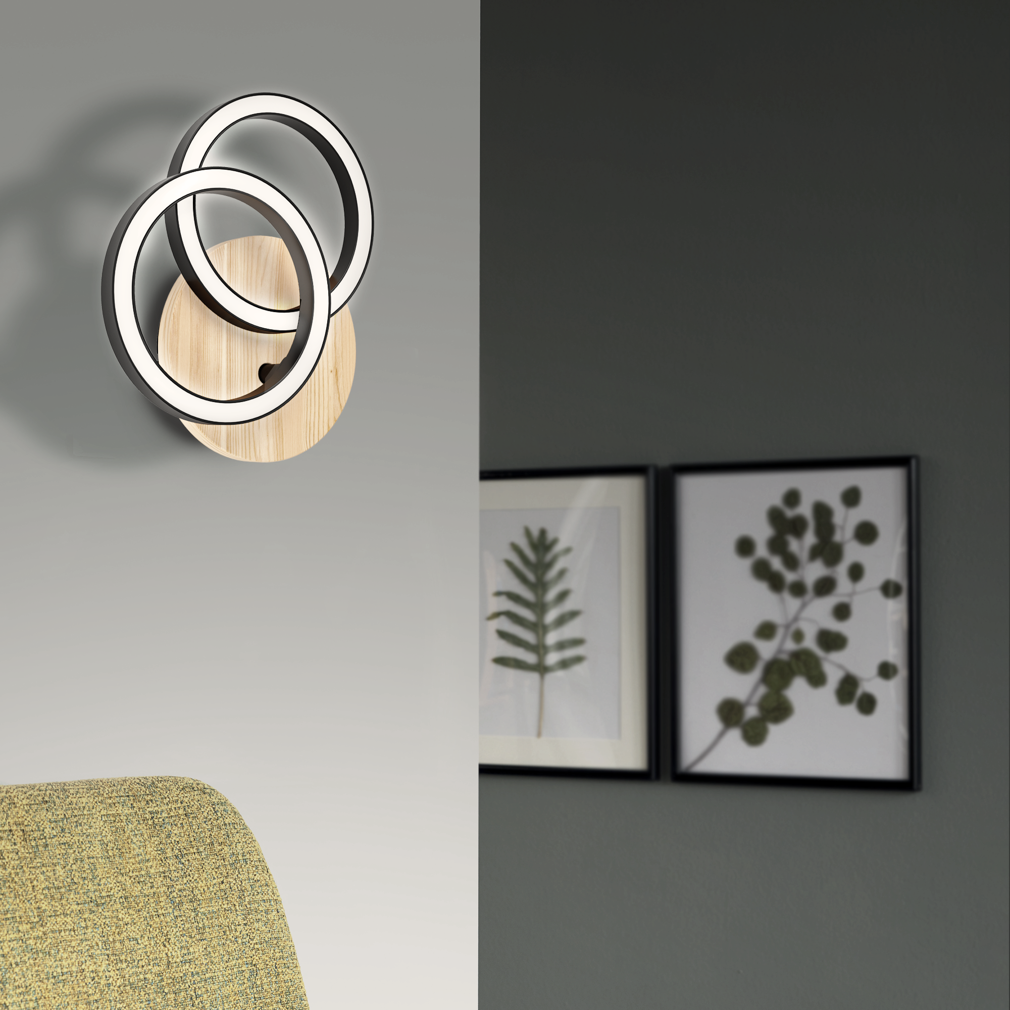 Applique LED industriale Rog nero IP20, luce bianco naturale 1900 lumen ...