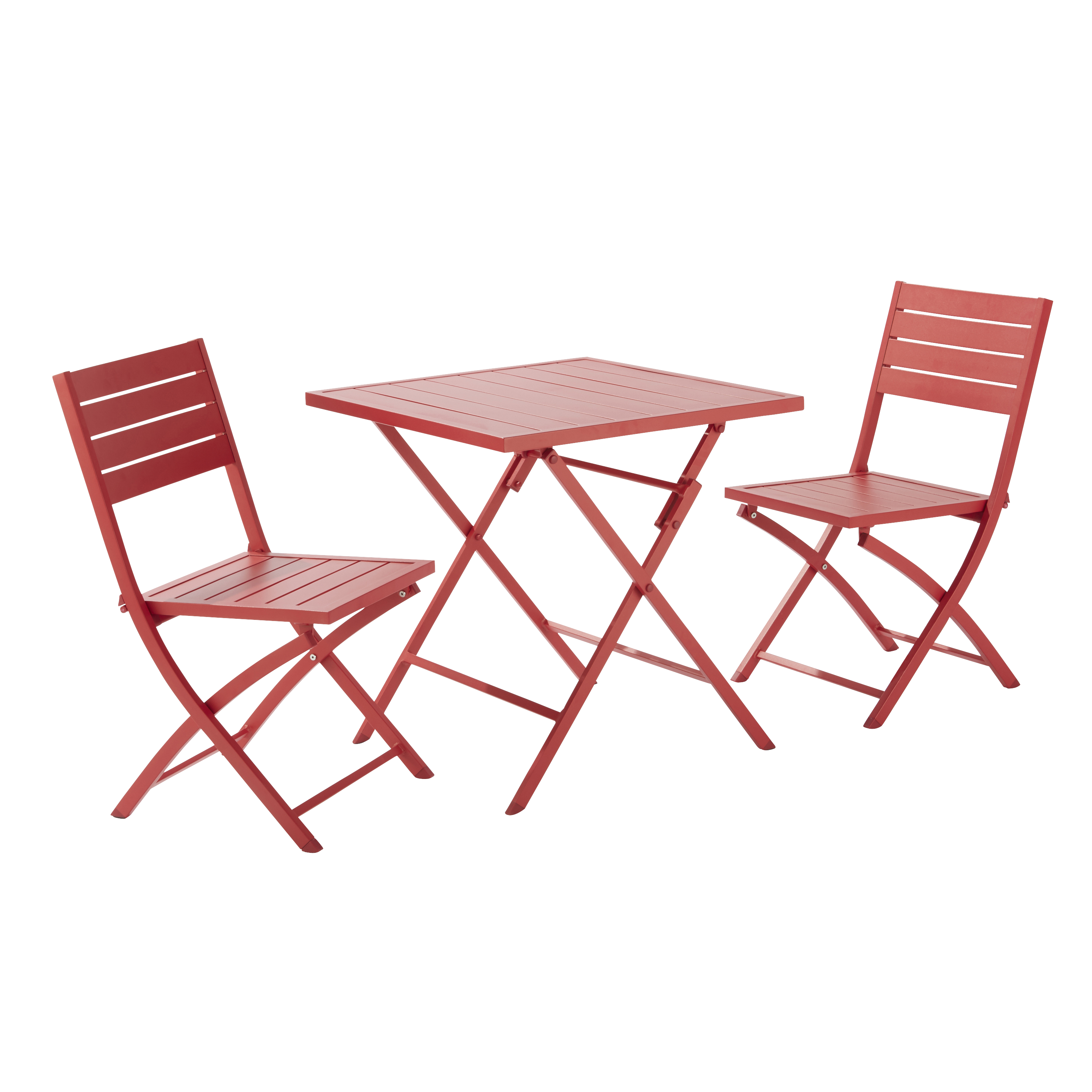 Lot table carrée pliante et 2 chaises NATERIAL Xara II en aluminium ...