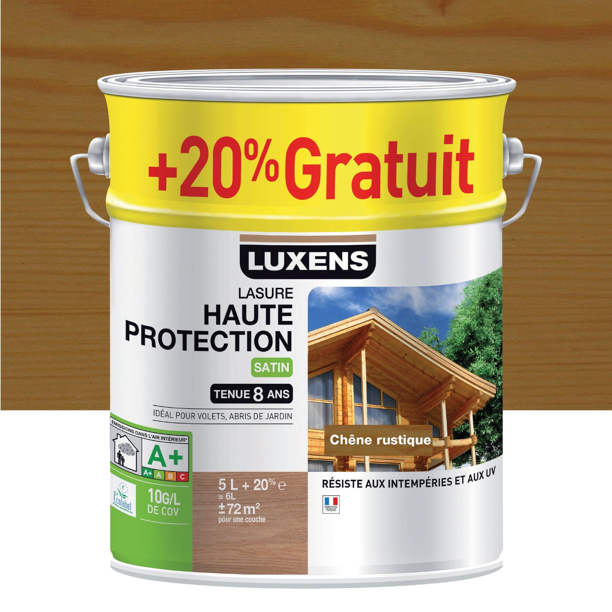 Lasure LUXENS Haute protection 8 ans chêne rustique satiné 5L+20% gratuit | Leroy Merlin