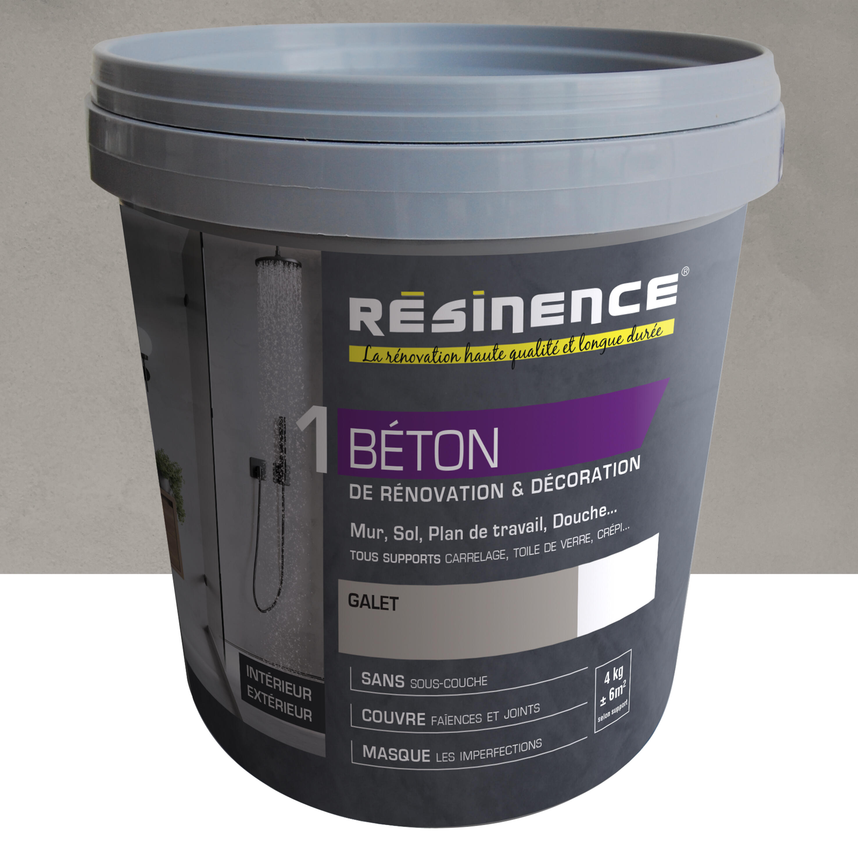 Enduit Béton RESINENCE, Gris galet 4kg | Leroy Merlin