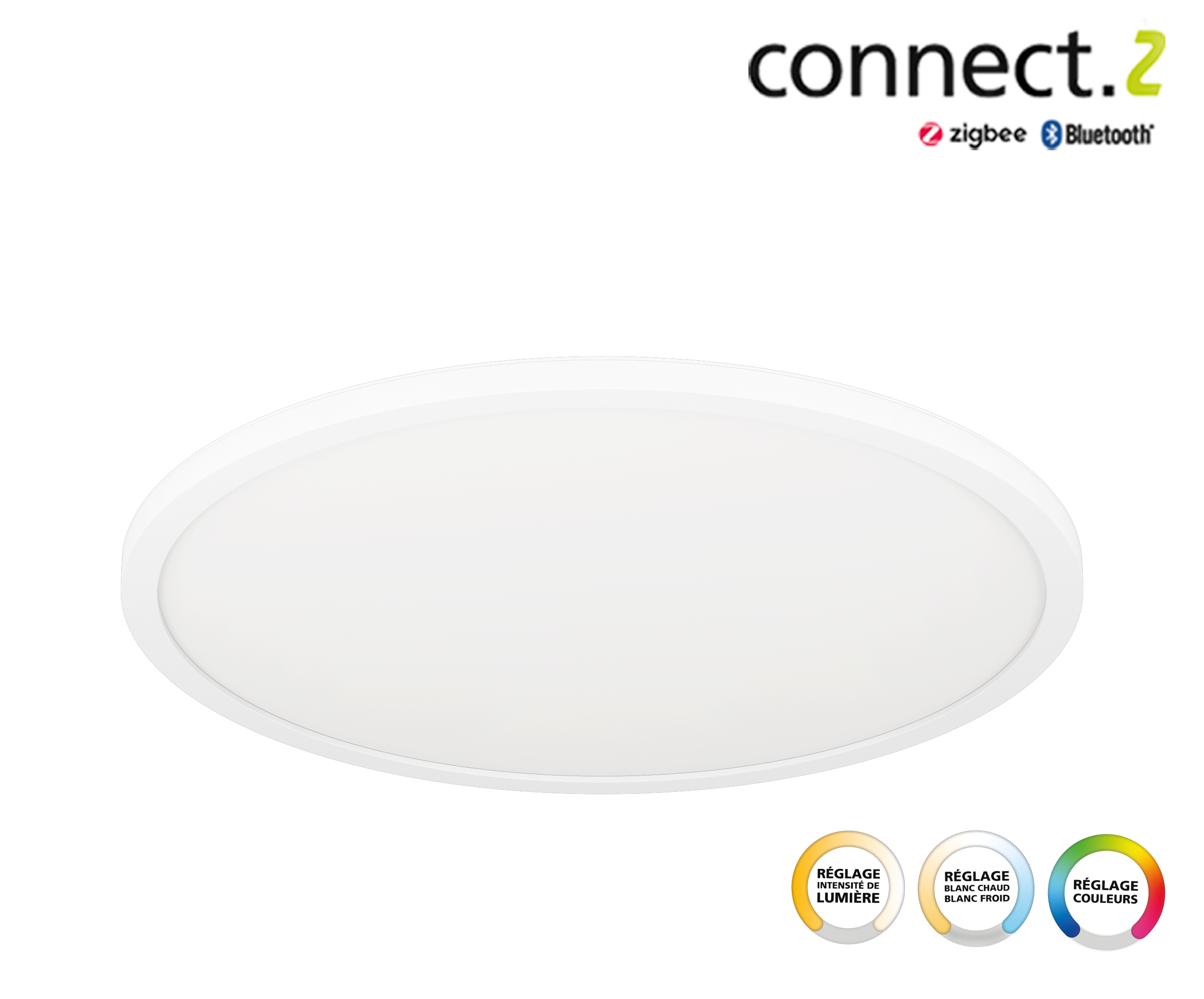 Panneau LED connecté Zigbee bluetooth D.42cm, changements de couleurs ...