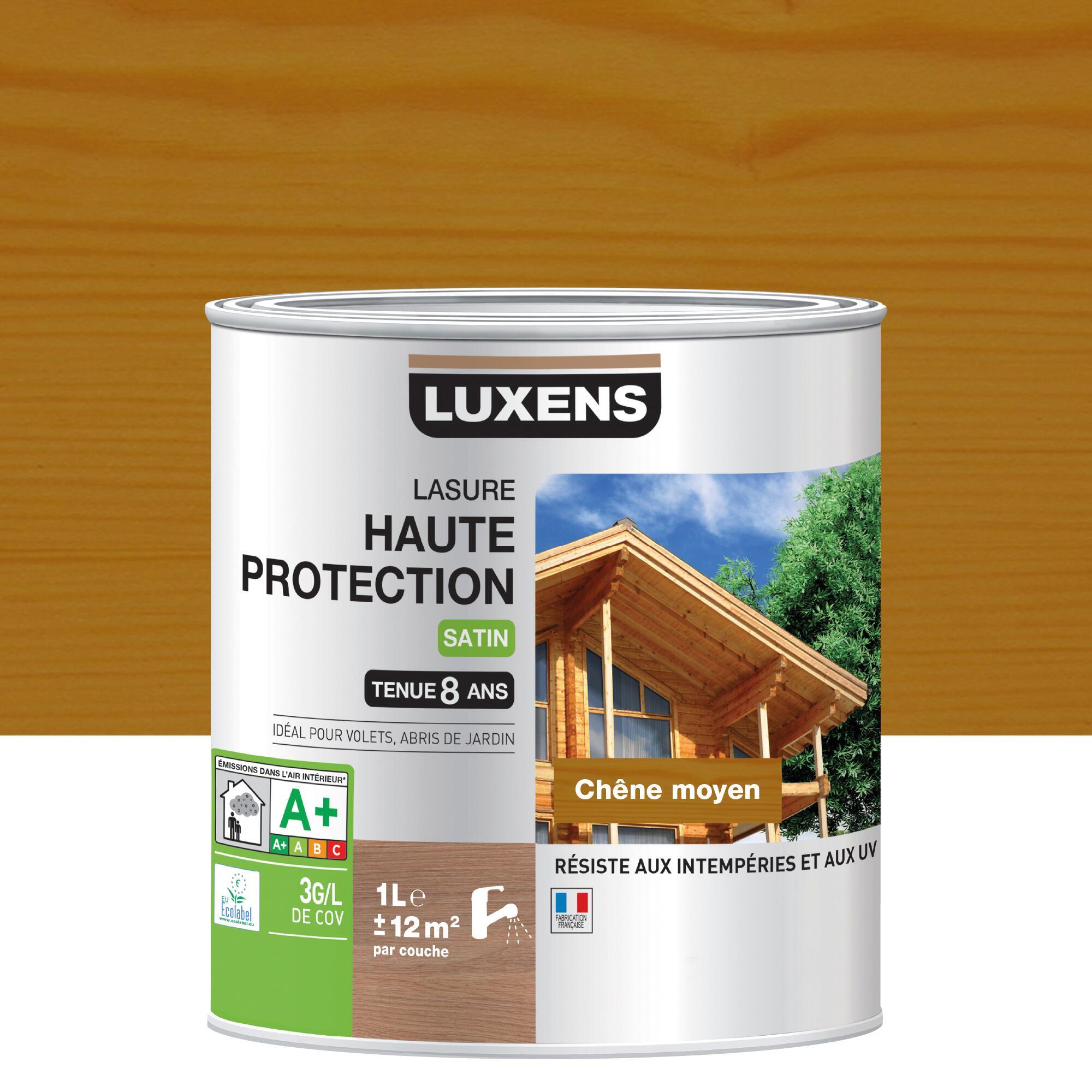 Lasure LUXENS Haute protection 8 ans chêne moyen satiné 1 l | Leroy Merlin