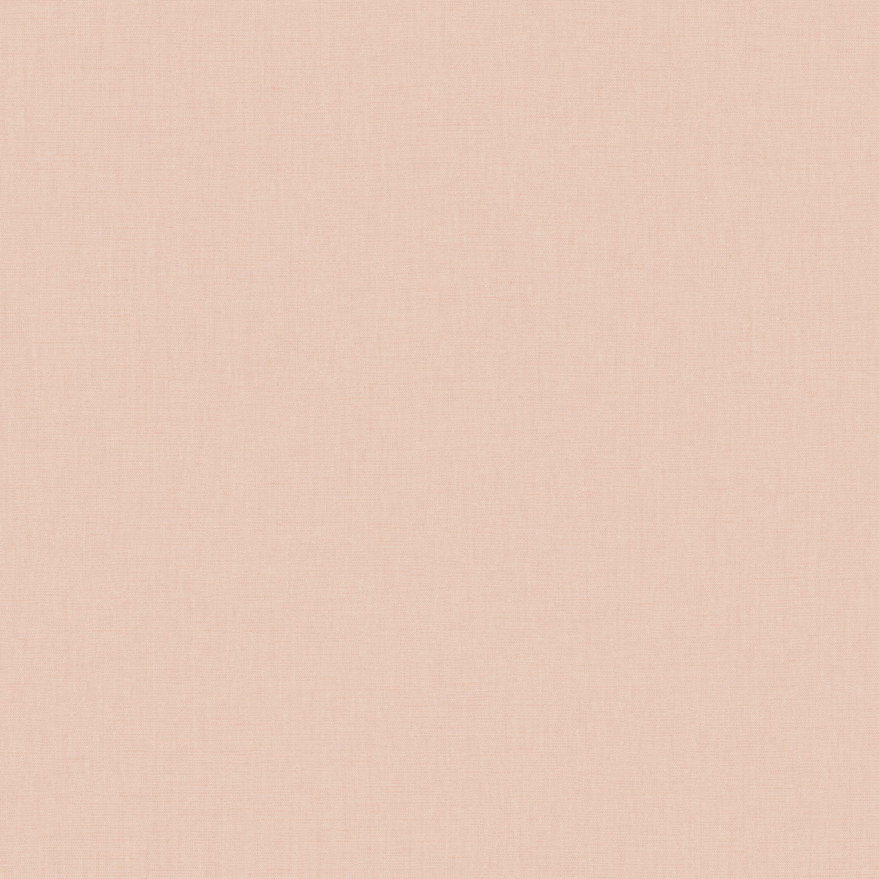 Papier peint intissé Linen uni mat rose | Leroy Merlin