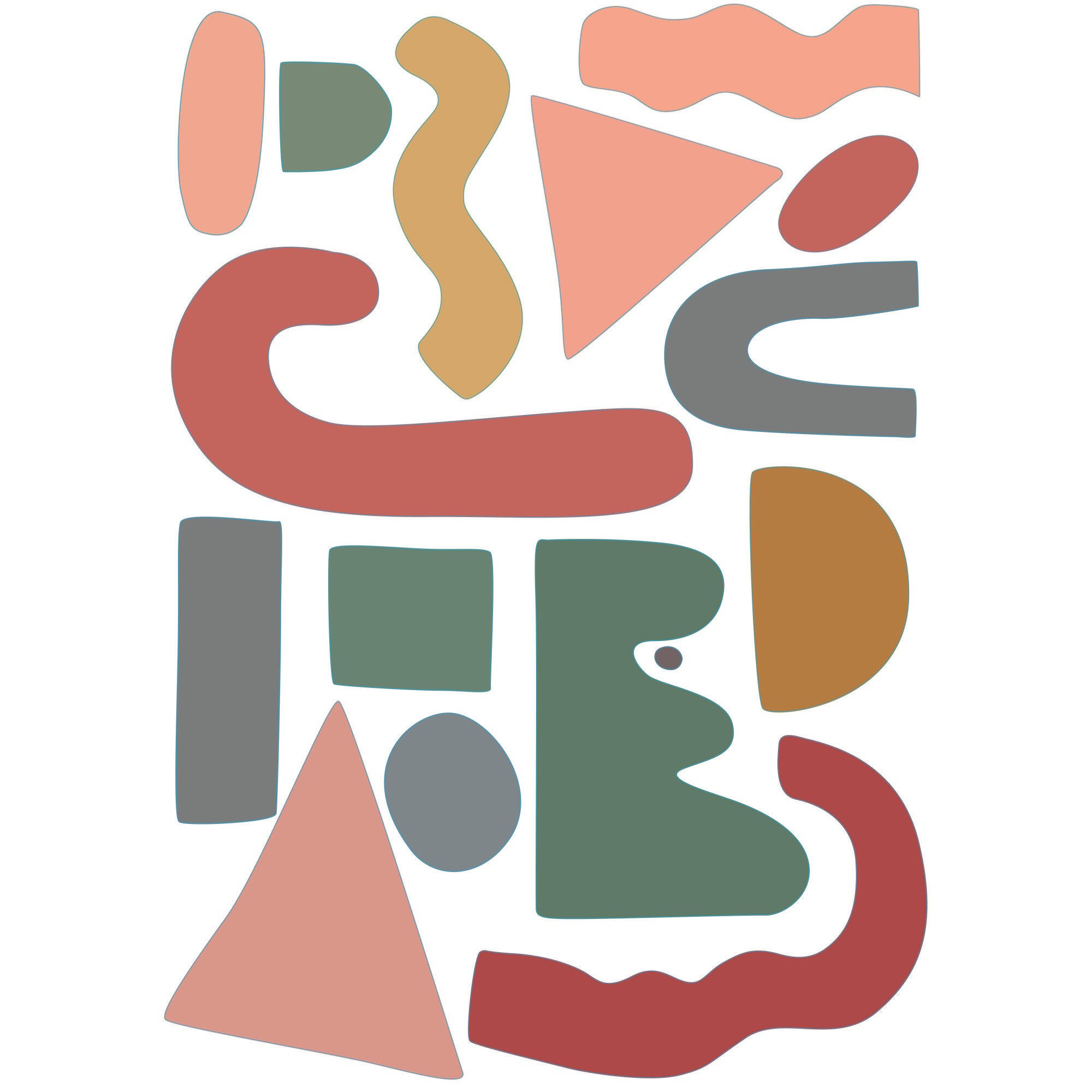 Sticker décoratif Formes contemporaines, multicolore, 48 cm x 68 cm ...