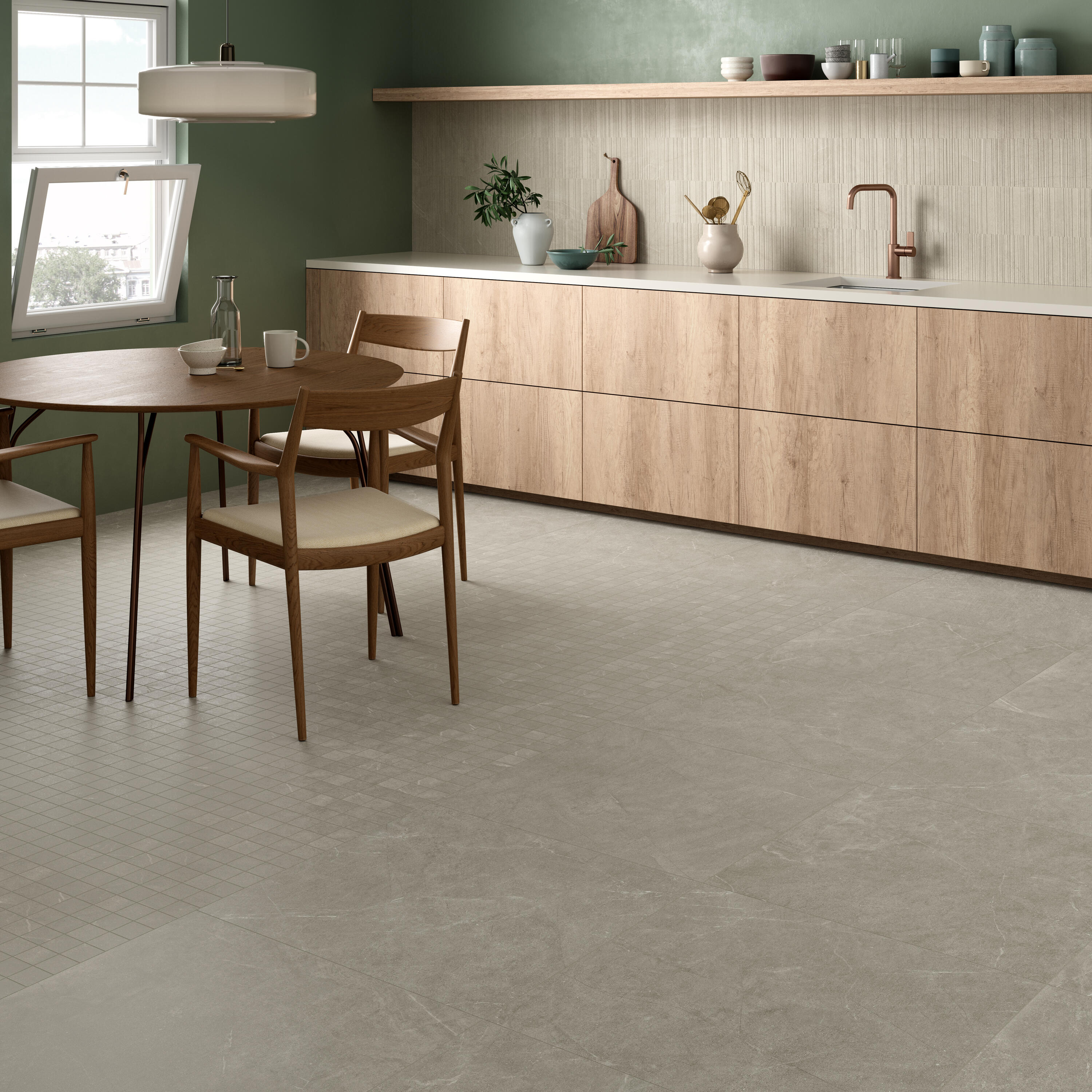 Mosaïque mur et sol Master grès cérame effet pierre gris 30 x 30 cm ...