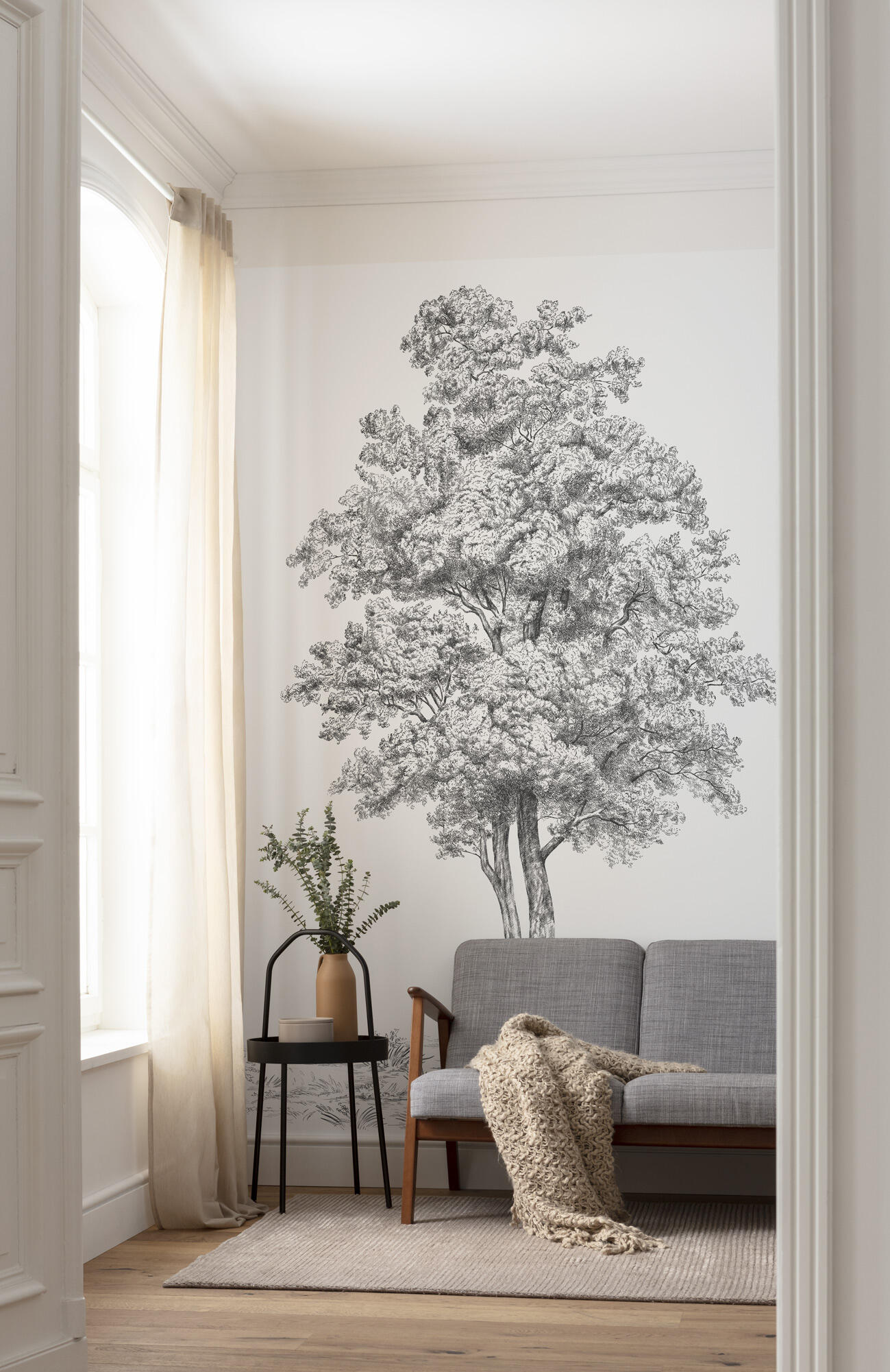 Papier peint panoramique Arbre blanc l.200 x H.250 cm | Leroy Merlin