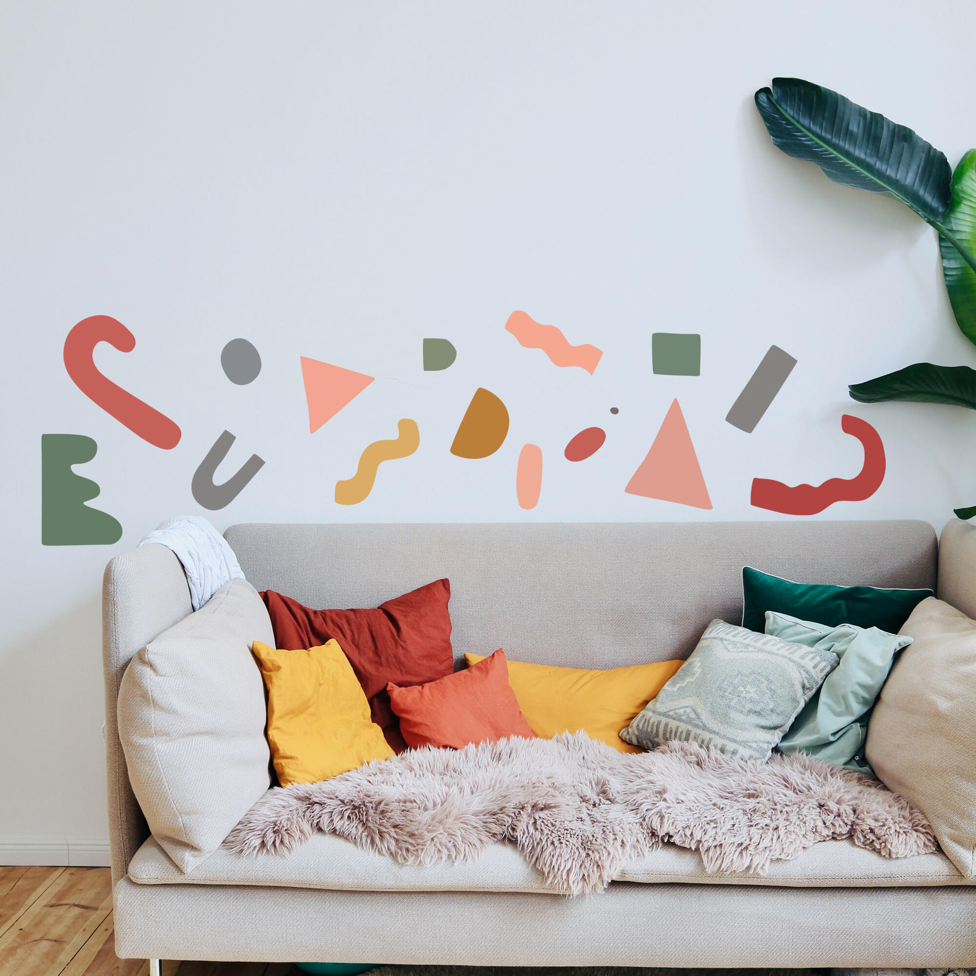 Sticker décoratif Formes contemporaines, multicolore, 48 cm x 68 cm ...