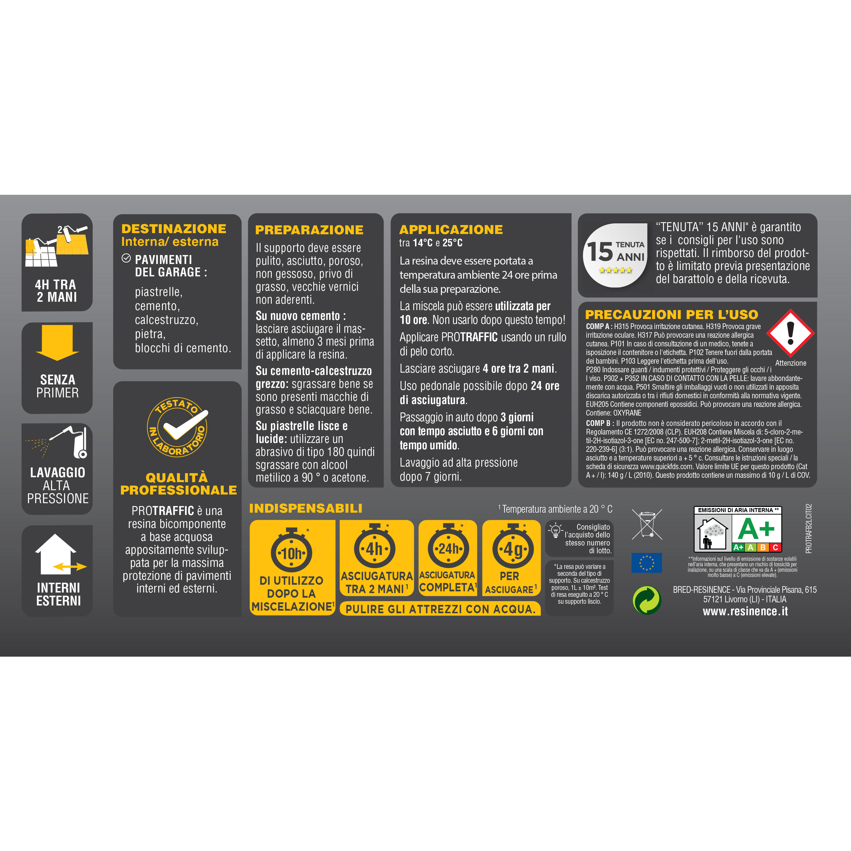 Resina epossidica Protraffic RESINENCE 2 L grigio grafite satinato | Leroy Merlin