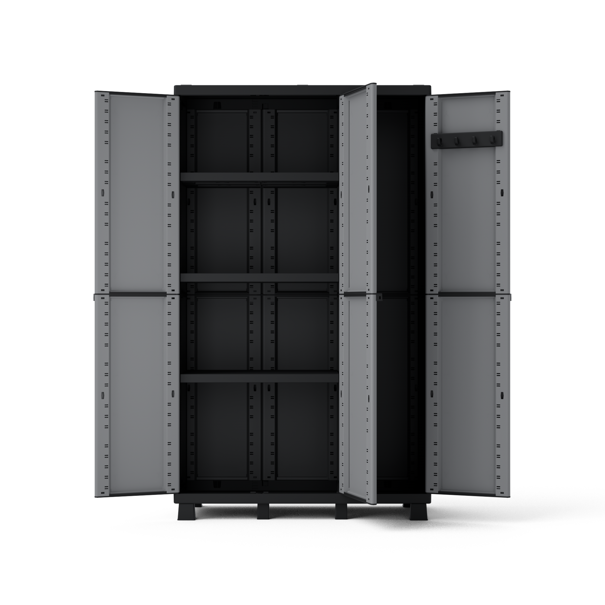 Armadio per scope Standard SPACEO in polipropilene, grigio e nero L 102 ...