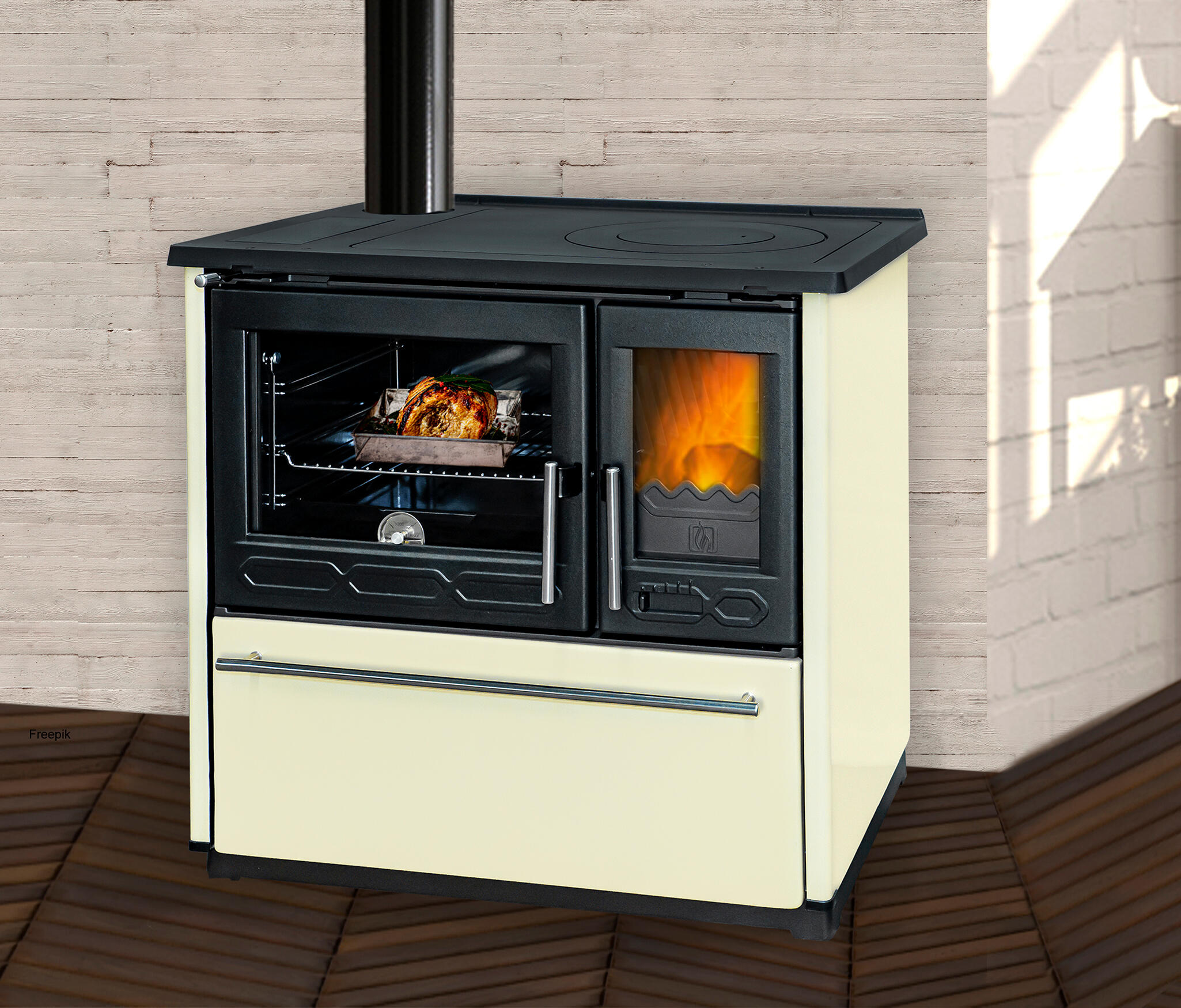 Cocina de leña EIDER Polar Glass 850 Eco | Leroy Merlin