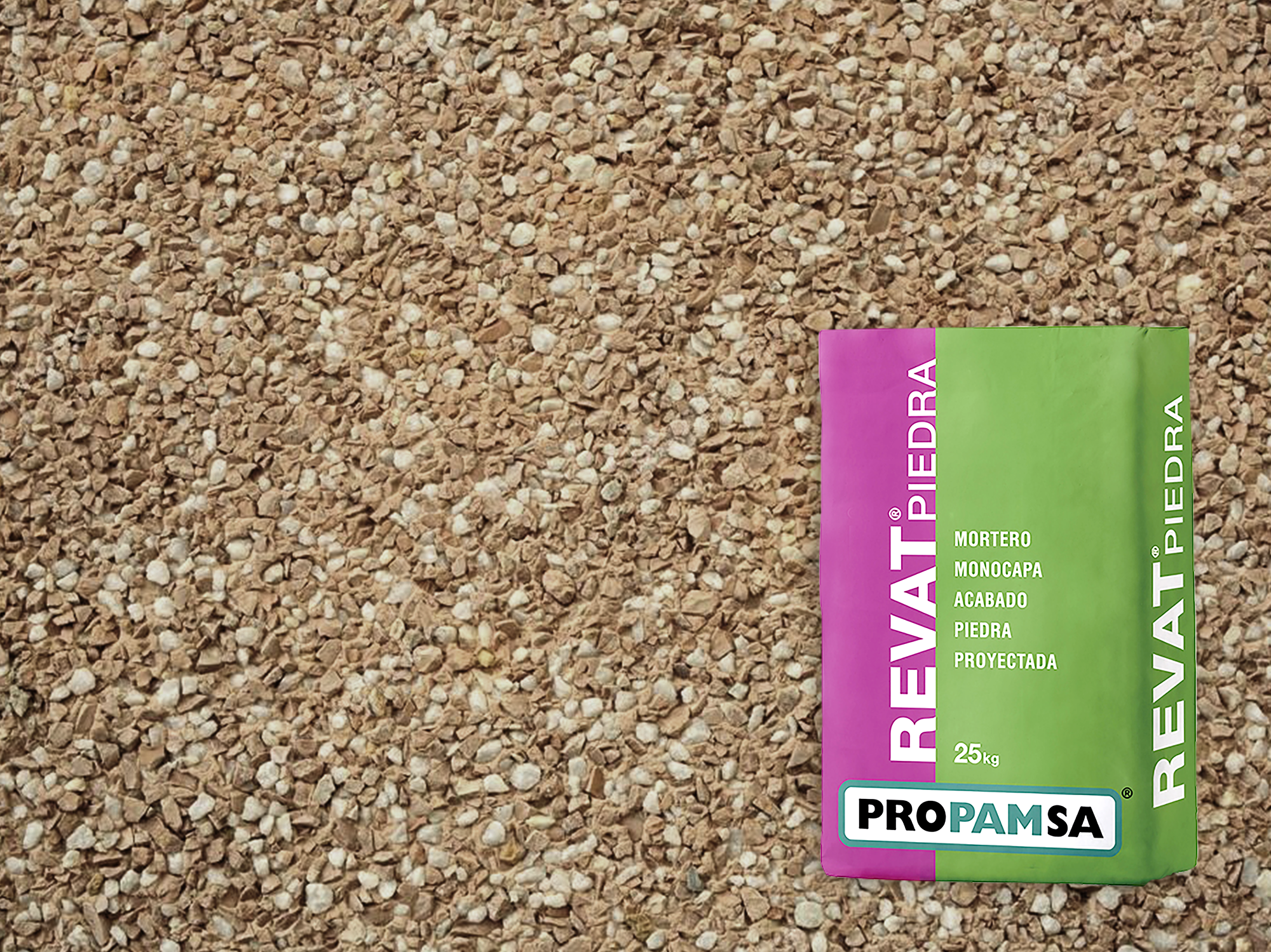 Mortero monocapa PROPAMSA Revat Piedra rosa 25 kg | Leroy Merlin