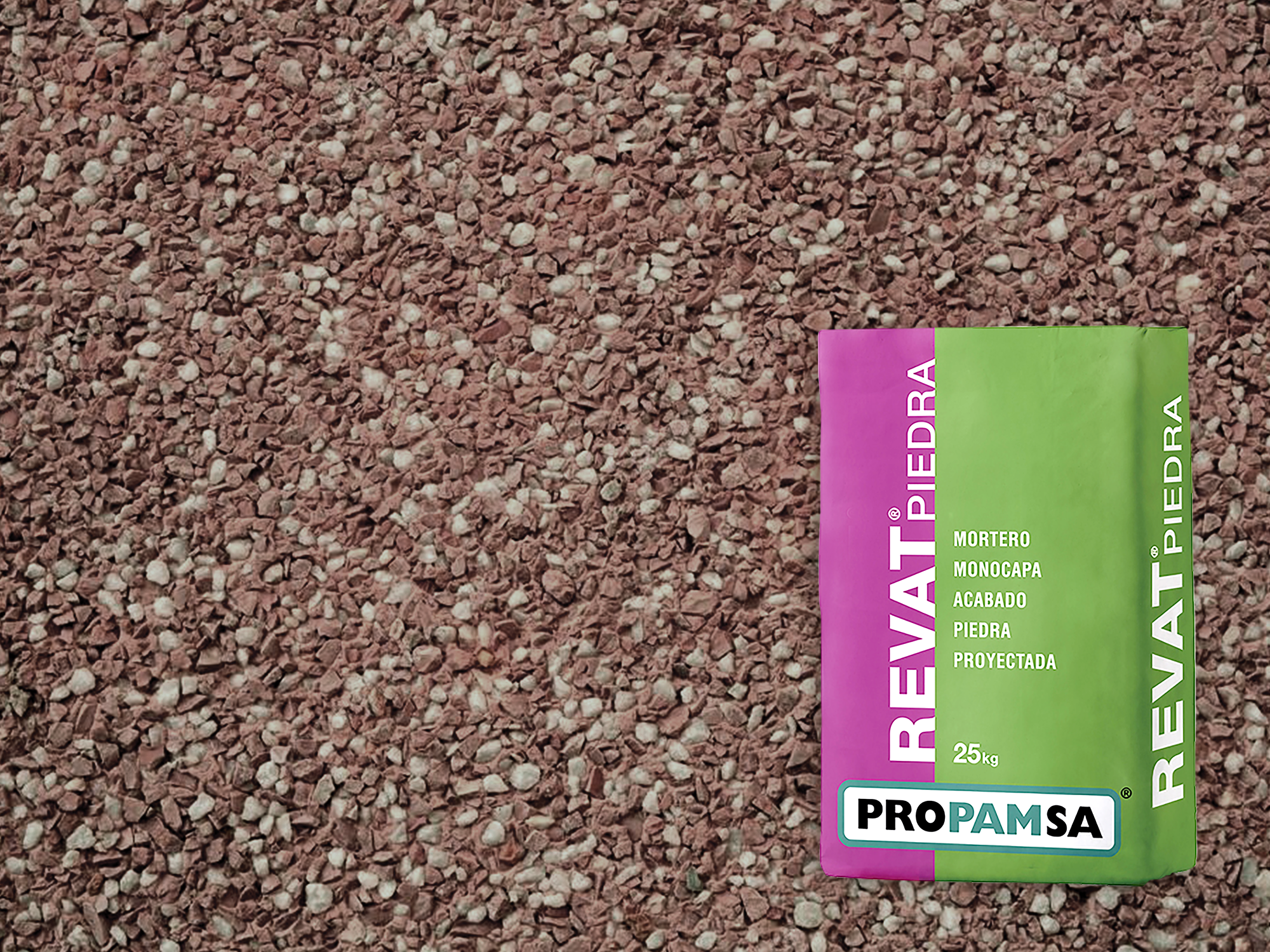 Mortero monocapa PROPAMSA Revat Piedra rojo 25 kg | Leroy Merlin