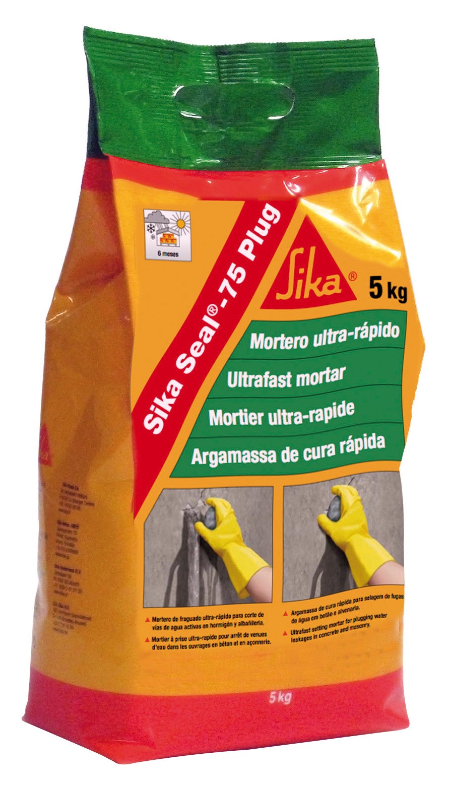 Mortero ultrarrápido SIKA Seal-75 Plug 4 kg gris | Leroy Merlin