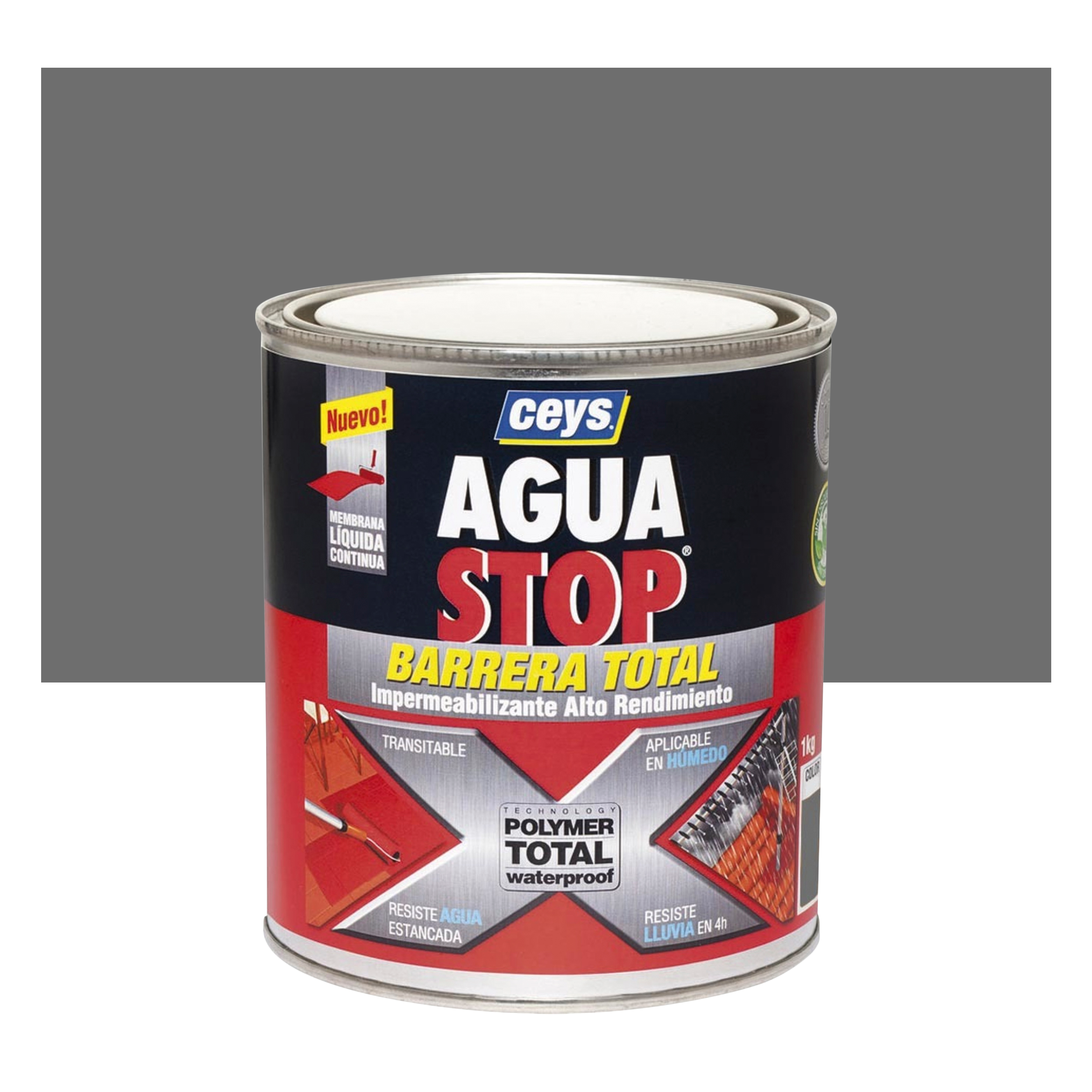 Pintura impermeabilizante AGUASTOP CEYS Barrera Total 1KG gris | Leroy ...