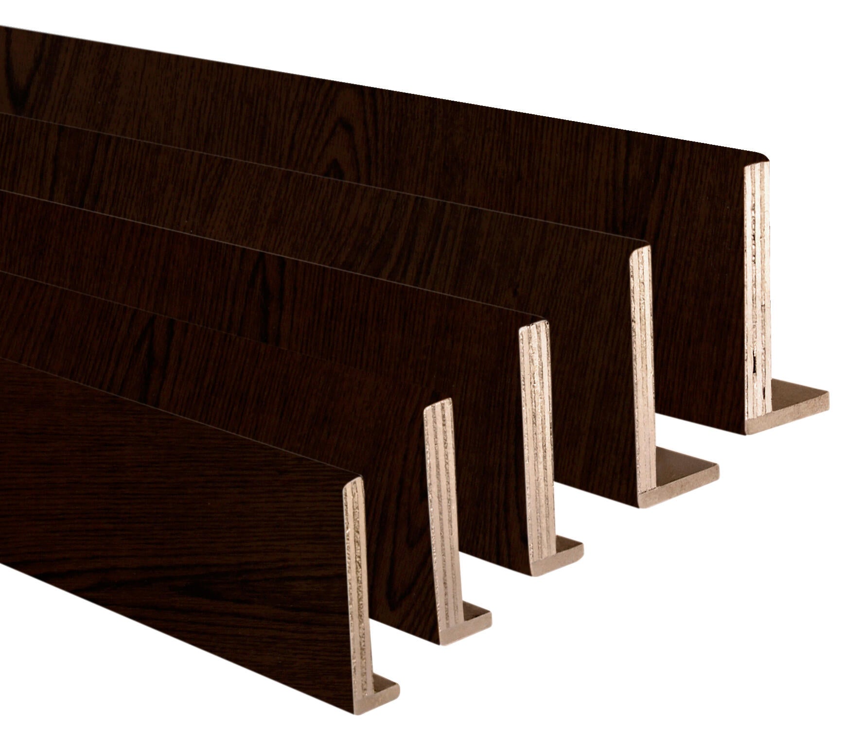 Kit de 5 tapetas en L mdf wengué 80 x 12+80 x 10 mm | Leroy Merlin