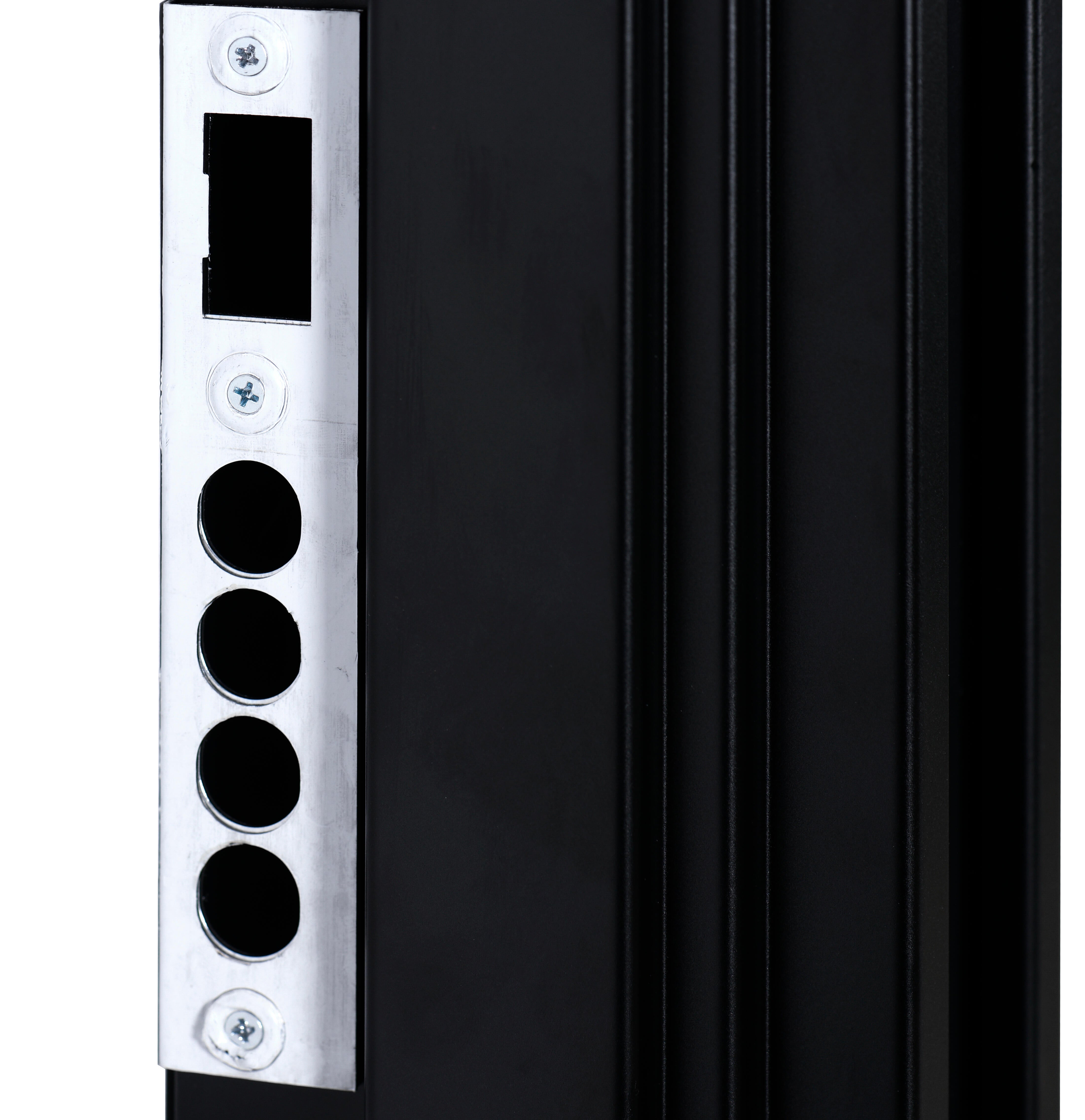 Puerta de entrada metálica insercciones aluminio izquierda negro de ...