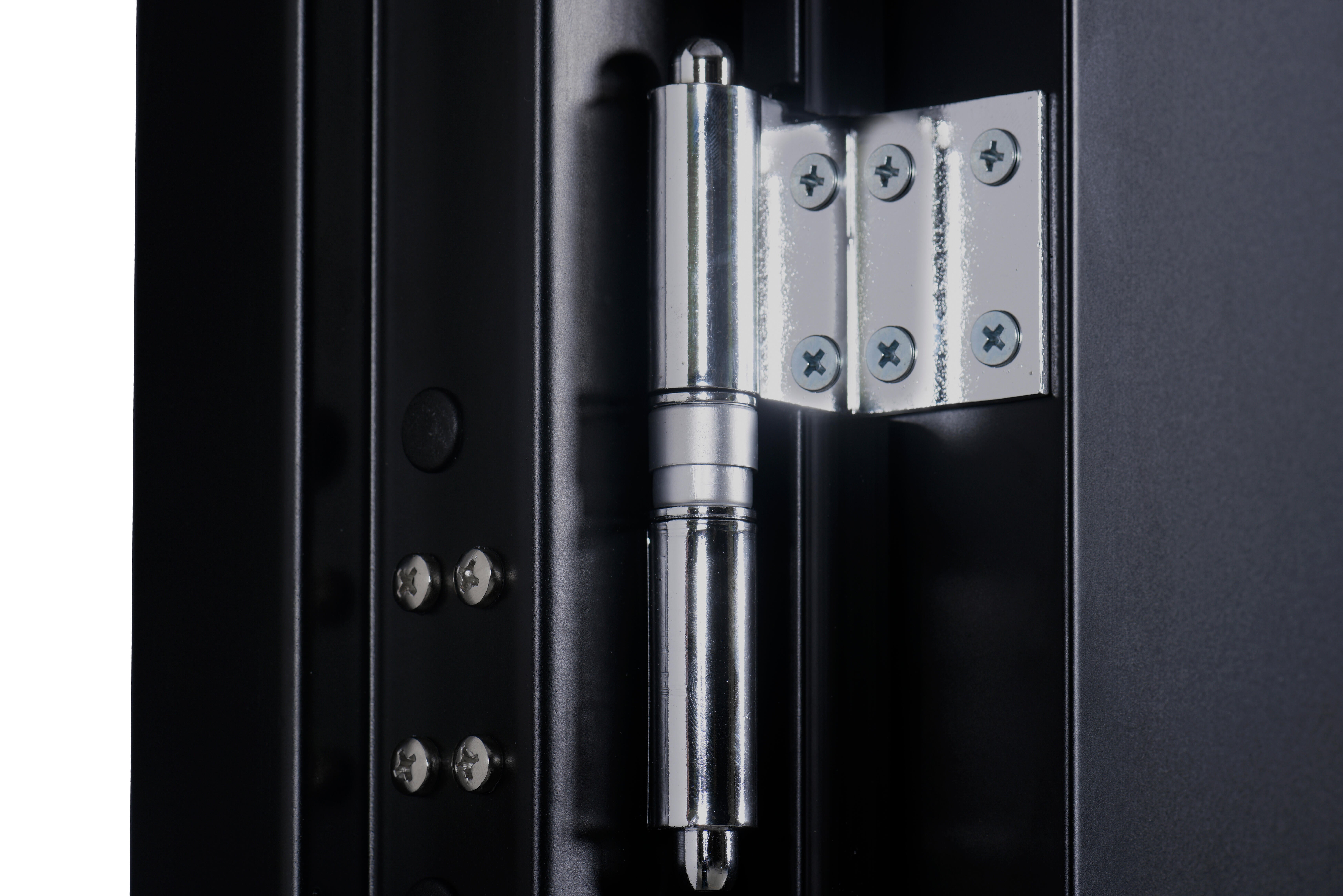 Puerta de entrada metálica insercciones aluminio izquierda negro de ...