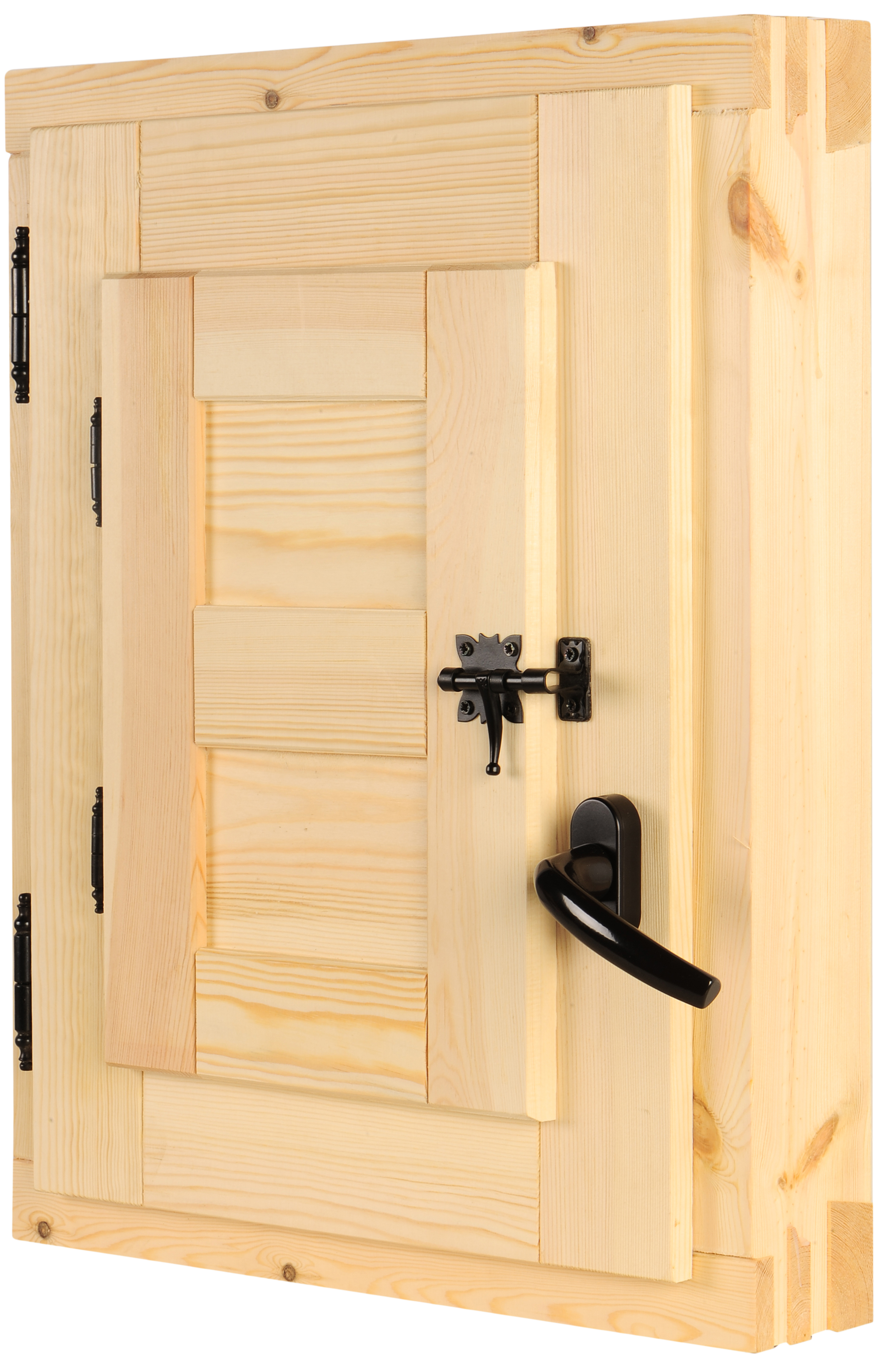 Ventana madera de pino line practicable con postigo de 50x60cm ...